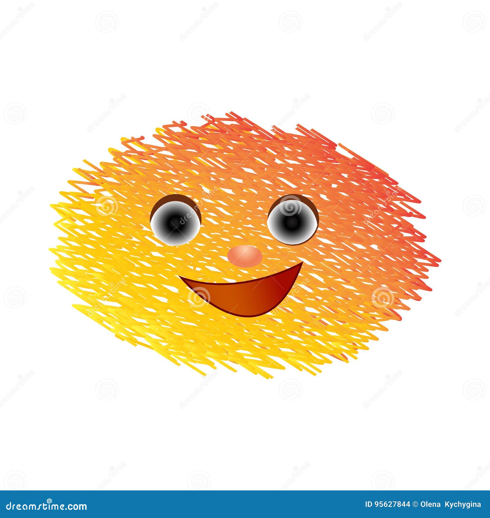 Cartoon Emoticons With Smile On White Background. Stock Photo ...