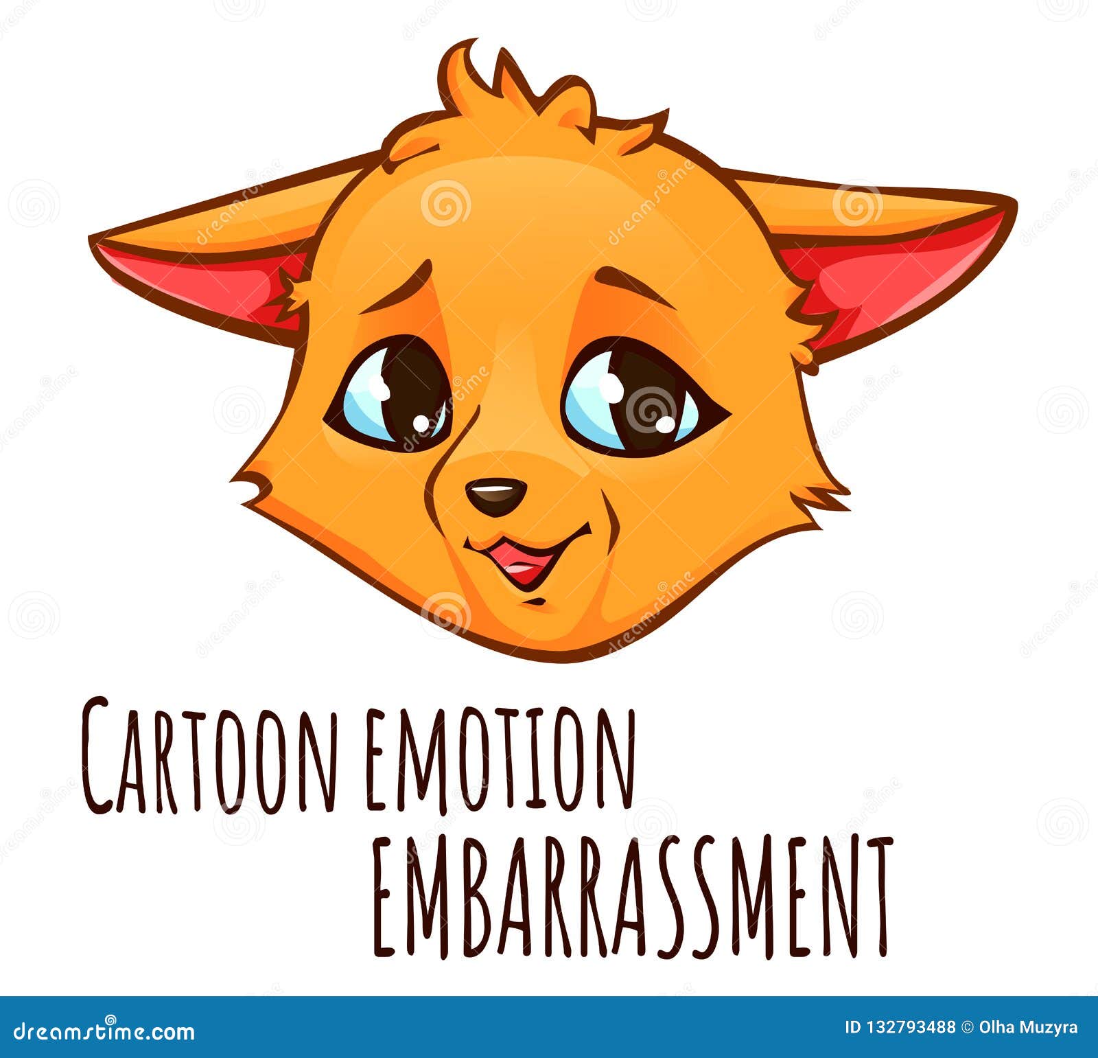 Cartoon Emotion of Fox - Embarrassment Stock Vector - Illustration of ...