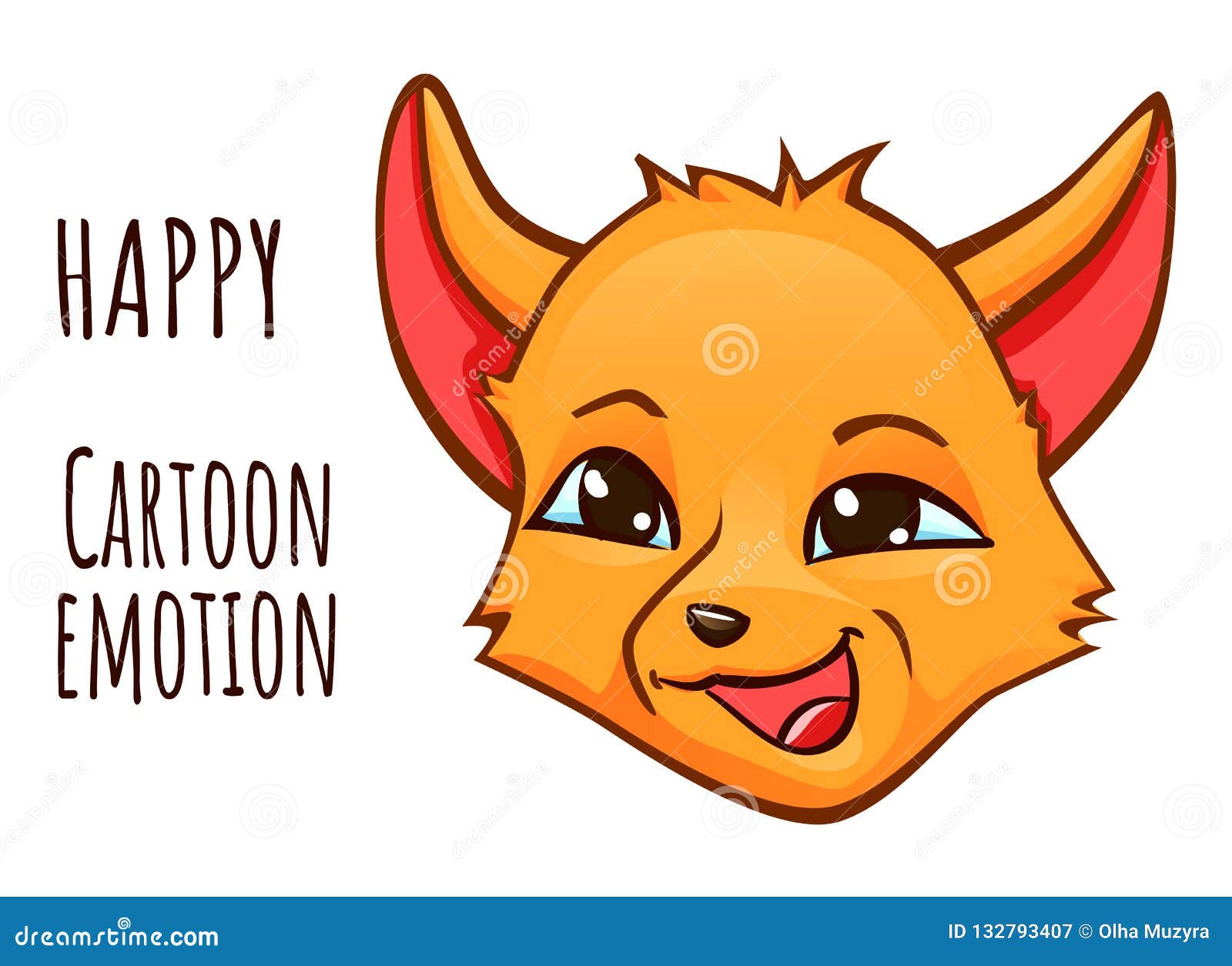 Cartoon Emotion of Fox - Happy Stock Vector - Illustration of character ...