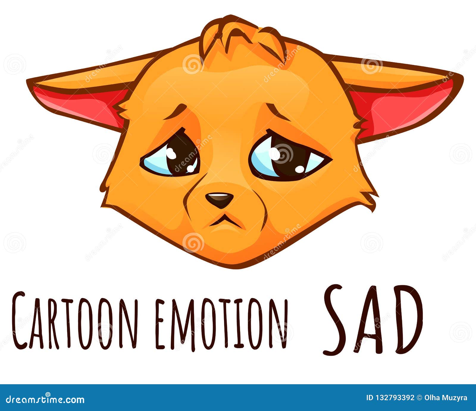 Cartoon Emotion of Fox - Sad Stock Vector - Illustration of animal ...