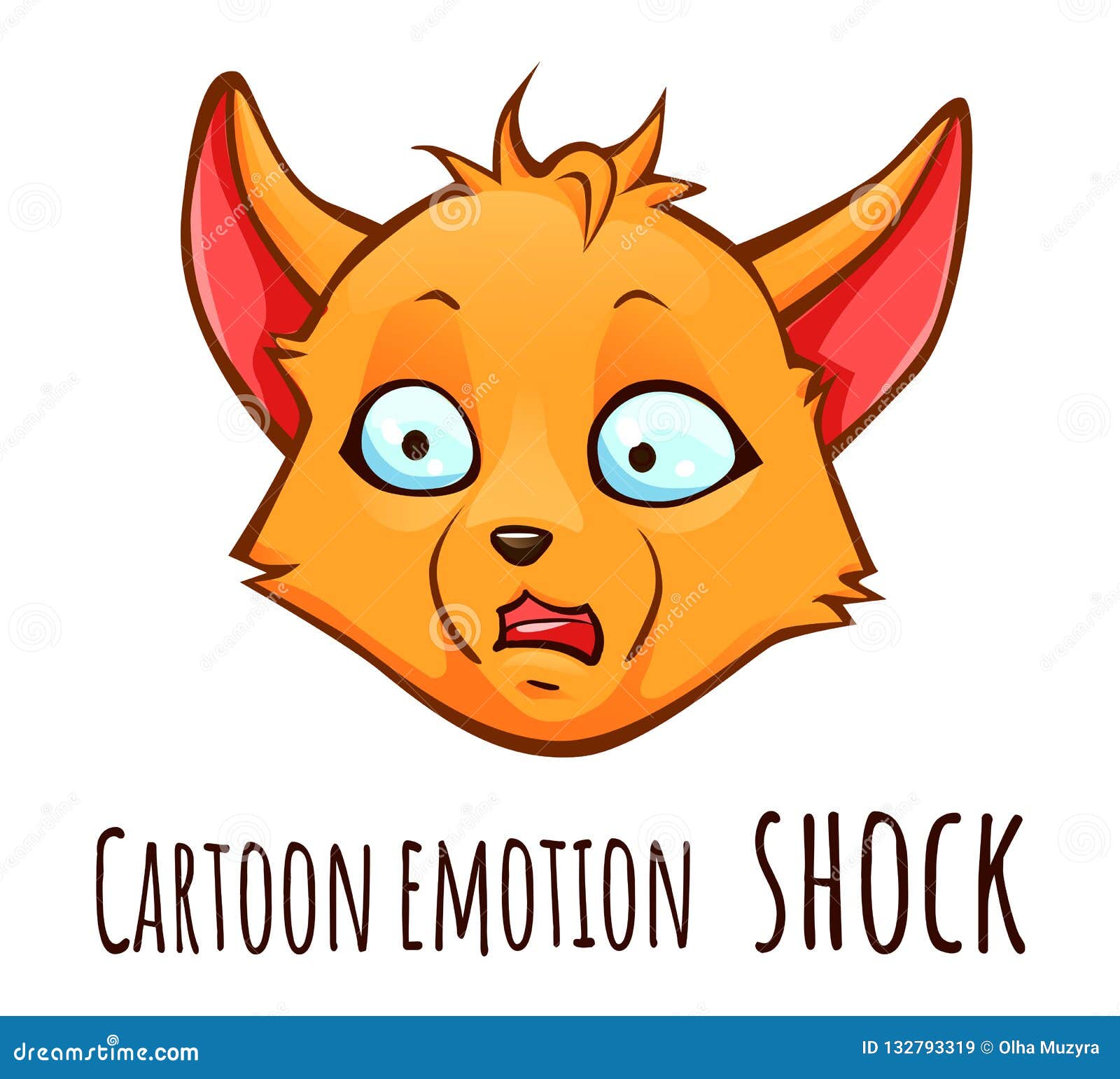 Cartoon Emotion of Fox - Shock Stock Vector - Illustration of design ...