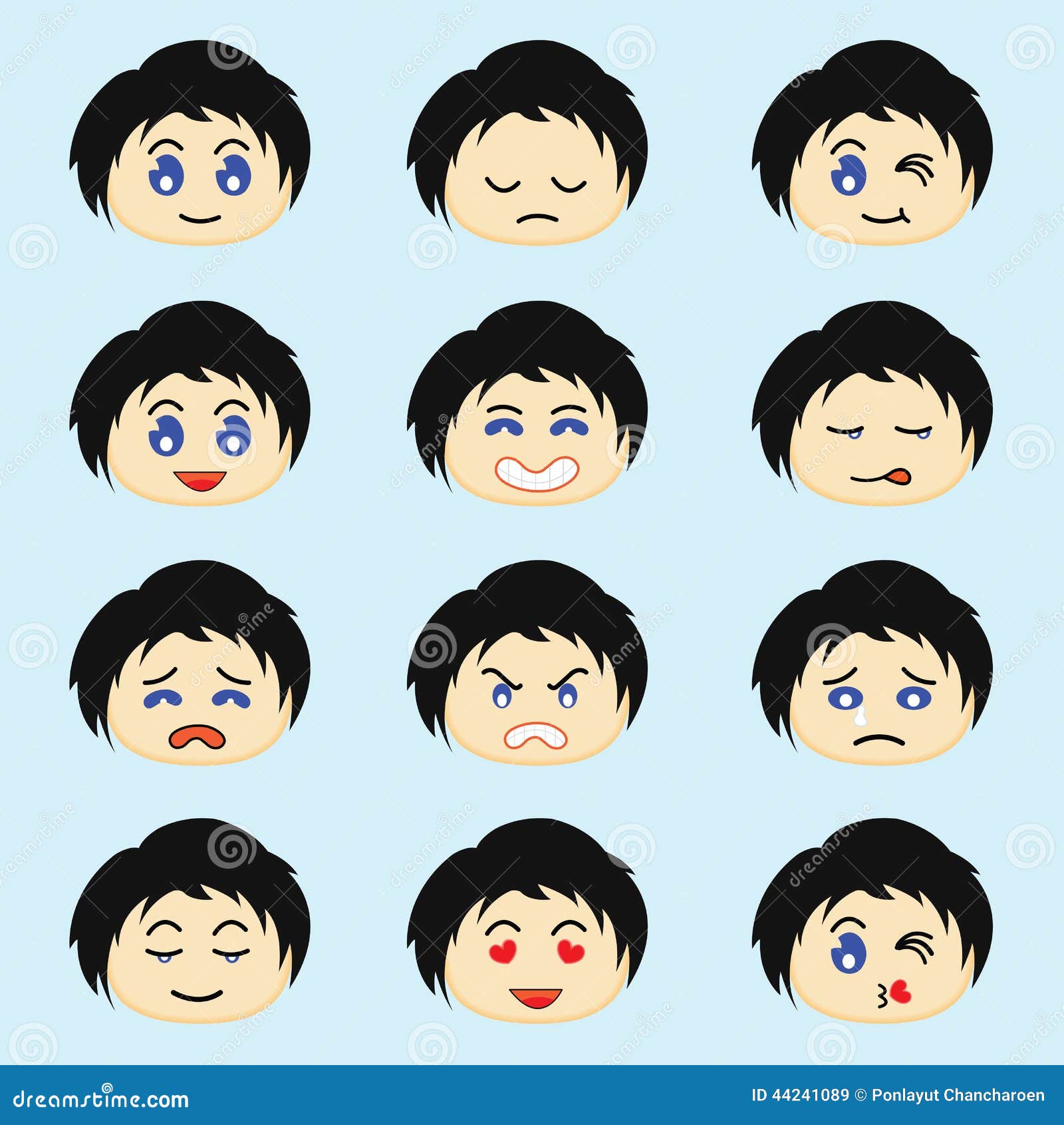 Cartoon emotion human stock vector. Illustration of person - 44241089