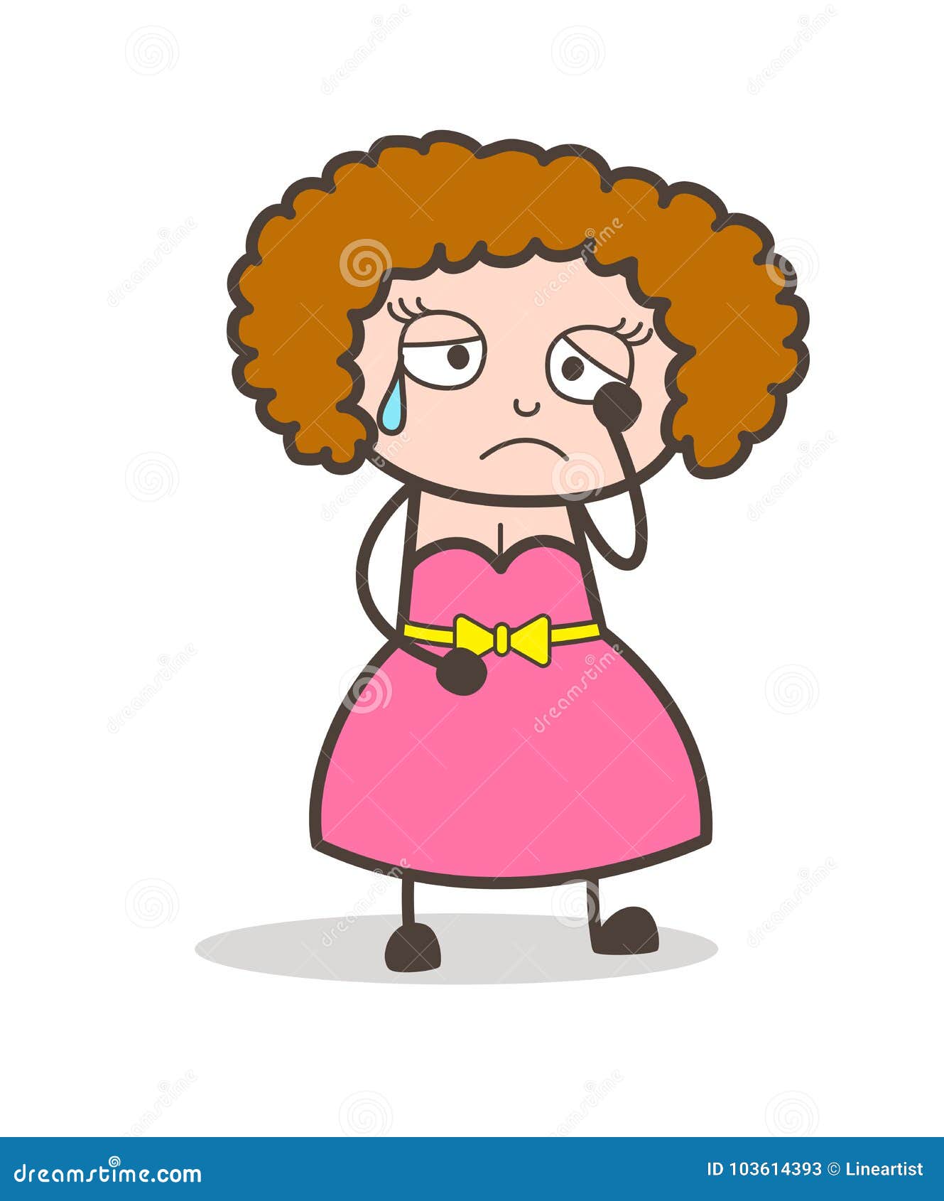 Cartoon Emotion Lady Crying Face Vector Stock Illustration ...