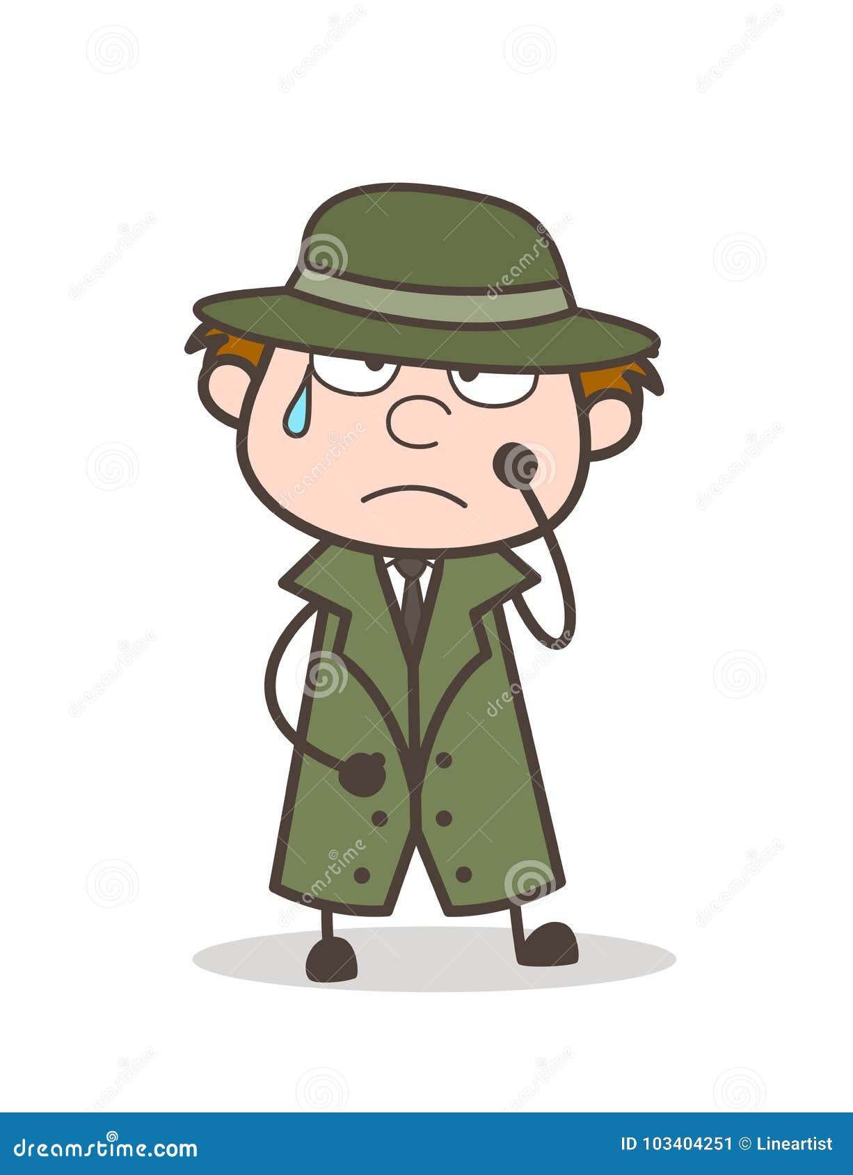 Cartoon Emotional Detective Vector Expression Stock Illustration ...