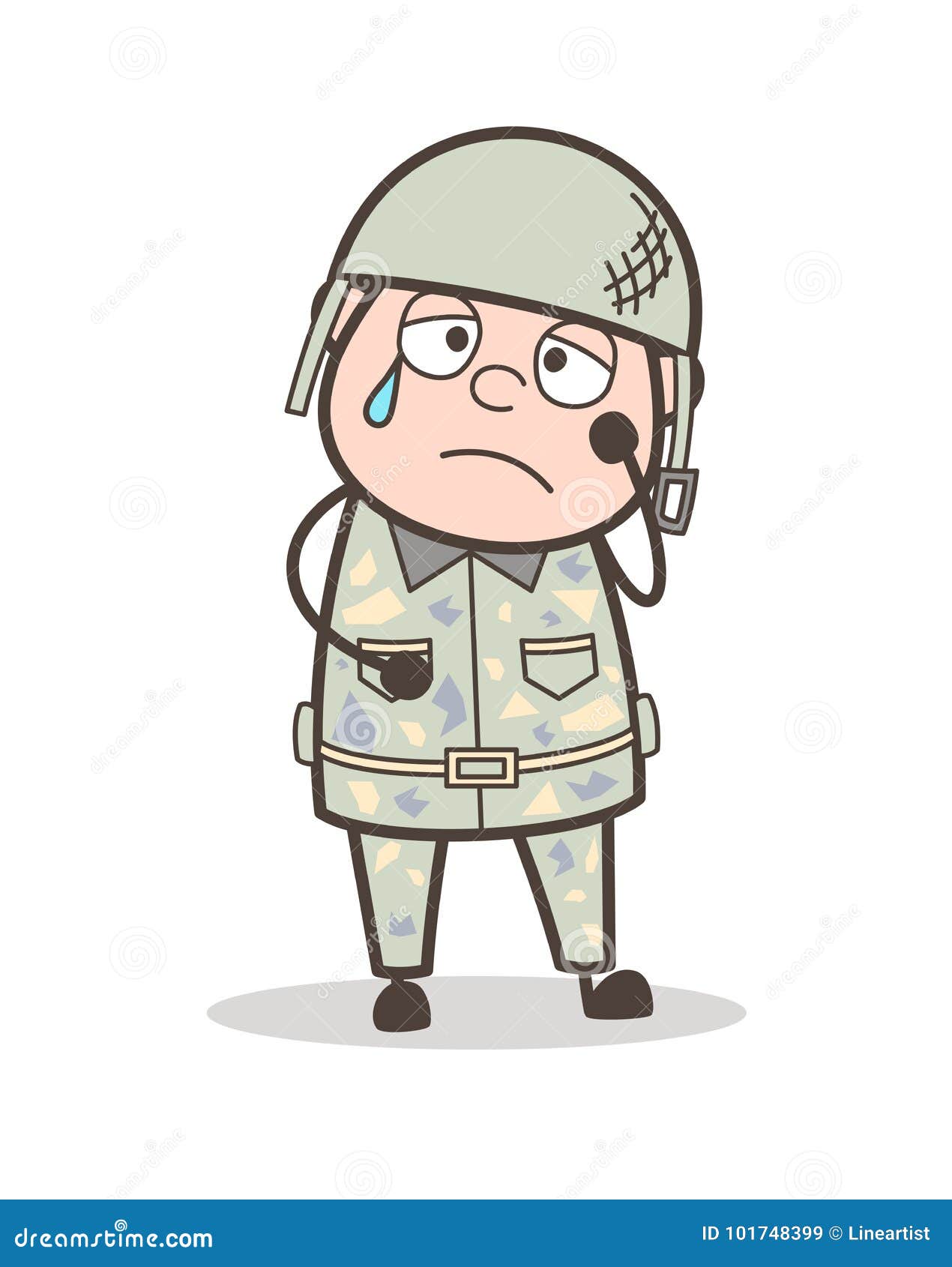 Cartoon Emotional Sergeant Face Expression Vector Illustration Stock ...