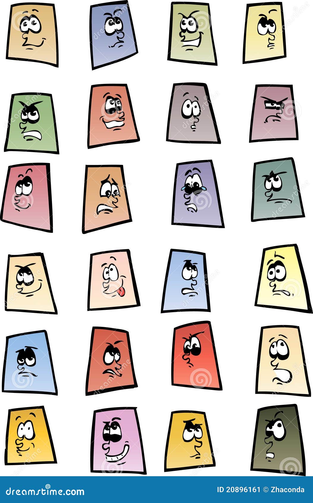 Cartoon emotions deck stock vector. Illustration of caricature - 20896161