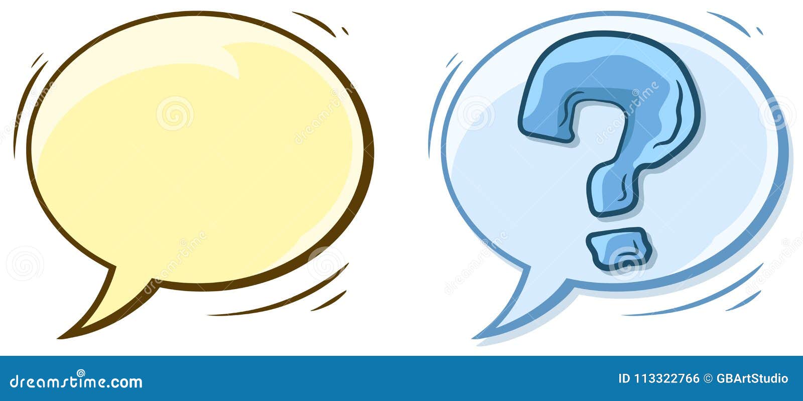 Cartoon Empty Speech Bubble and Question Mark Stock Vector ...