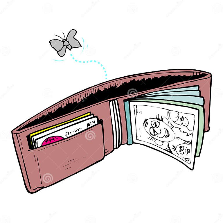 Empty wallet stock illustration. Illustration of butterfly - 289855482
