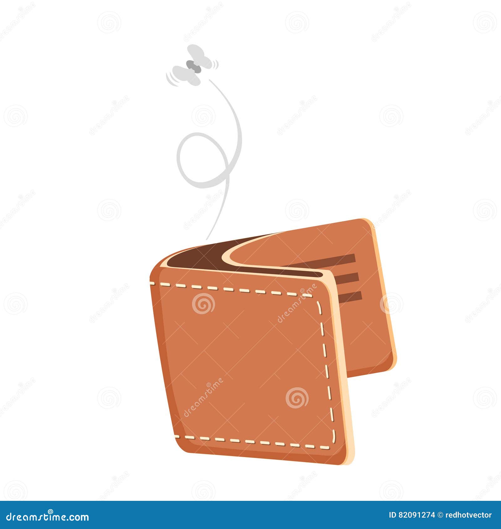 Cartoon Empty Wallet Illustration with Flying Moth. Stock Illustration ... Cartoon Empty Wallet Illustration with Flying Moth. Stock Illustration ...