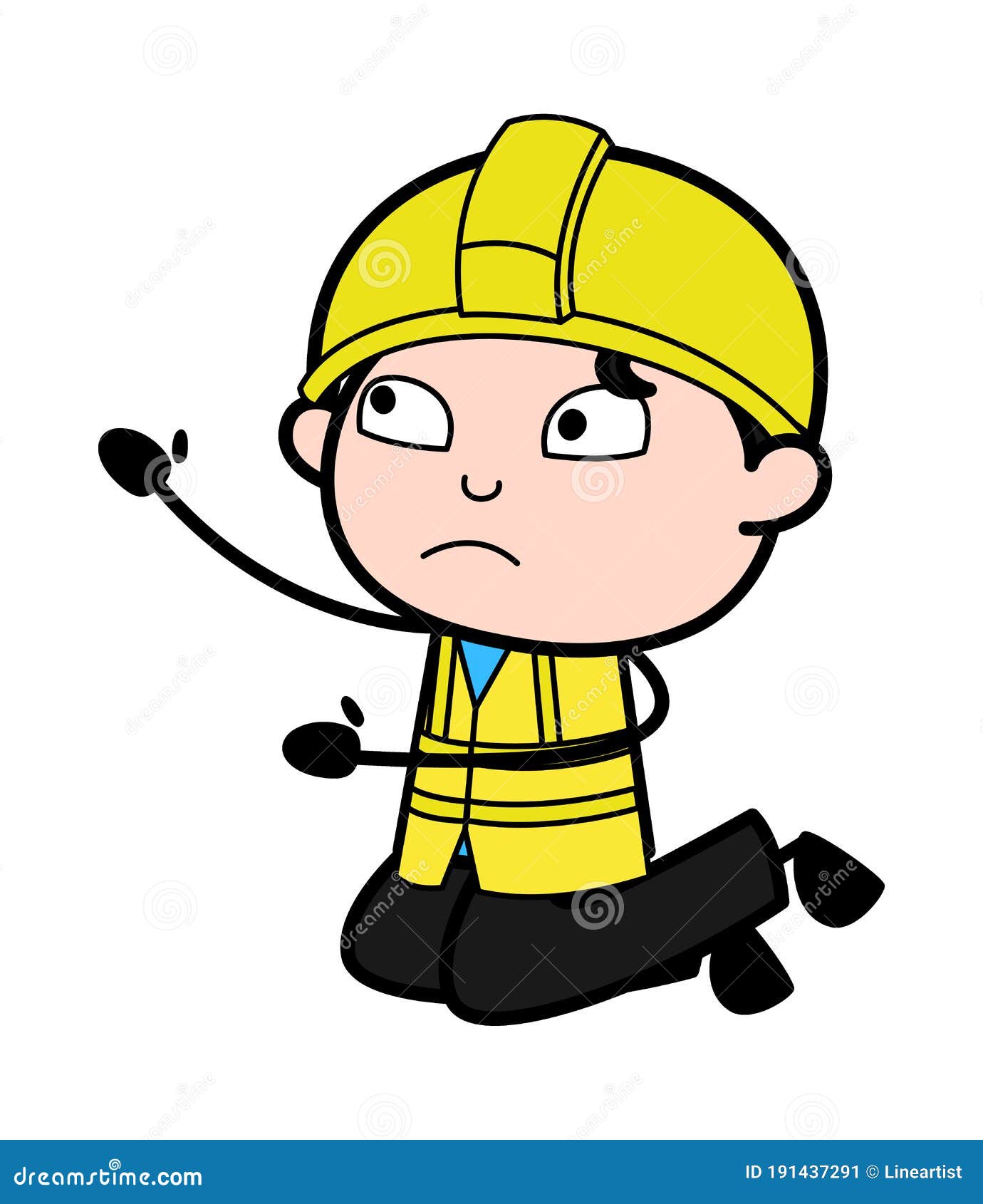 Cartoon Engineer Begging stock illustration. Illustration of male ...