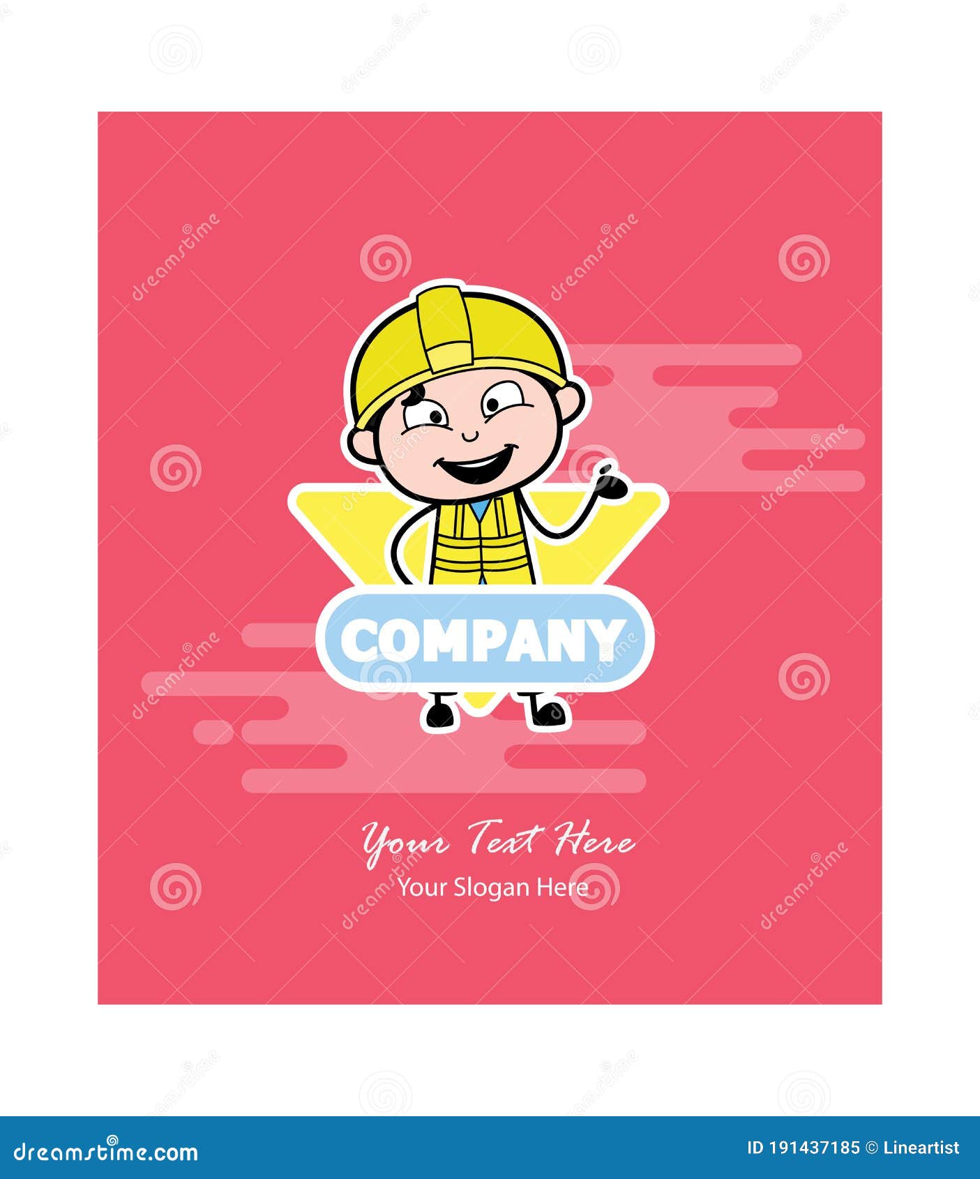 Cartoon Engineer in Company Brochure Stock Illustration - Illustration ...