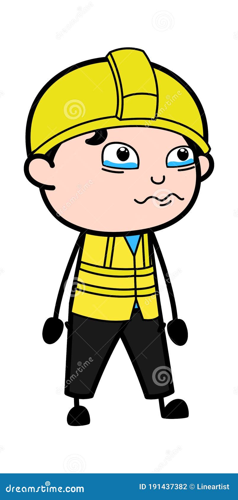 Cartoon Engineer Crying stock illustration. Illustration of failure ...