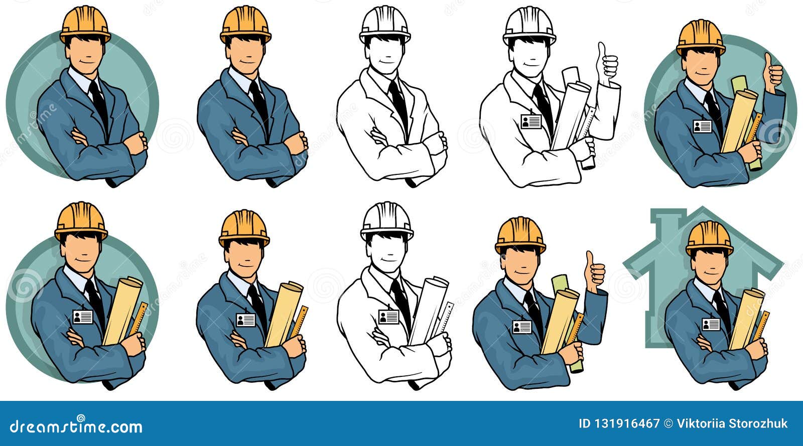 Cartoon Engineer, Engineer Logo Stock Vector - Illustration of business ...