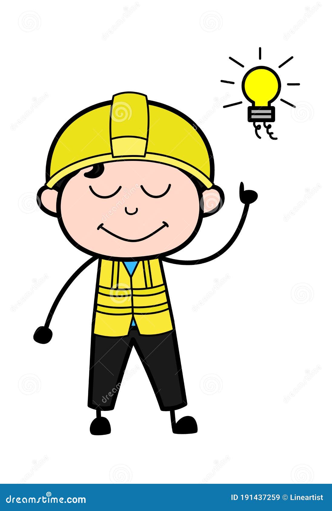 Cartoon Engineer Got an Idea Stock Illustration - Illustration of comic ...