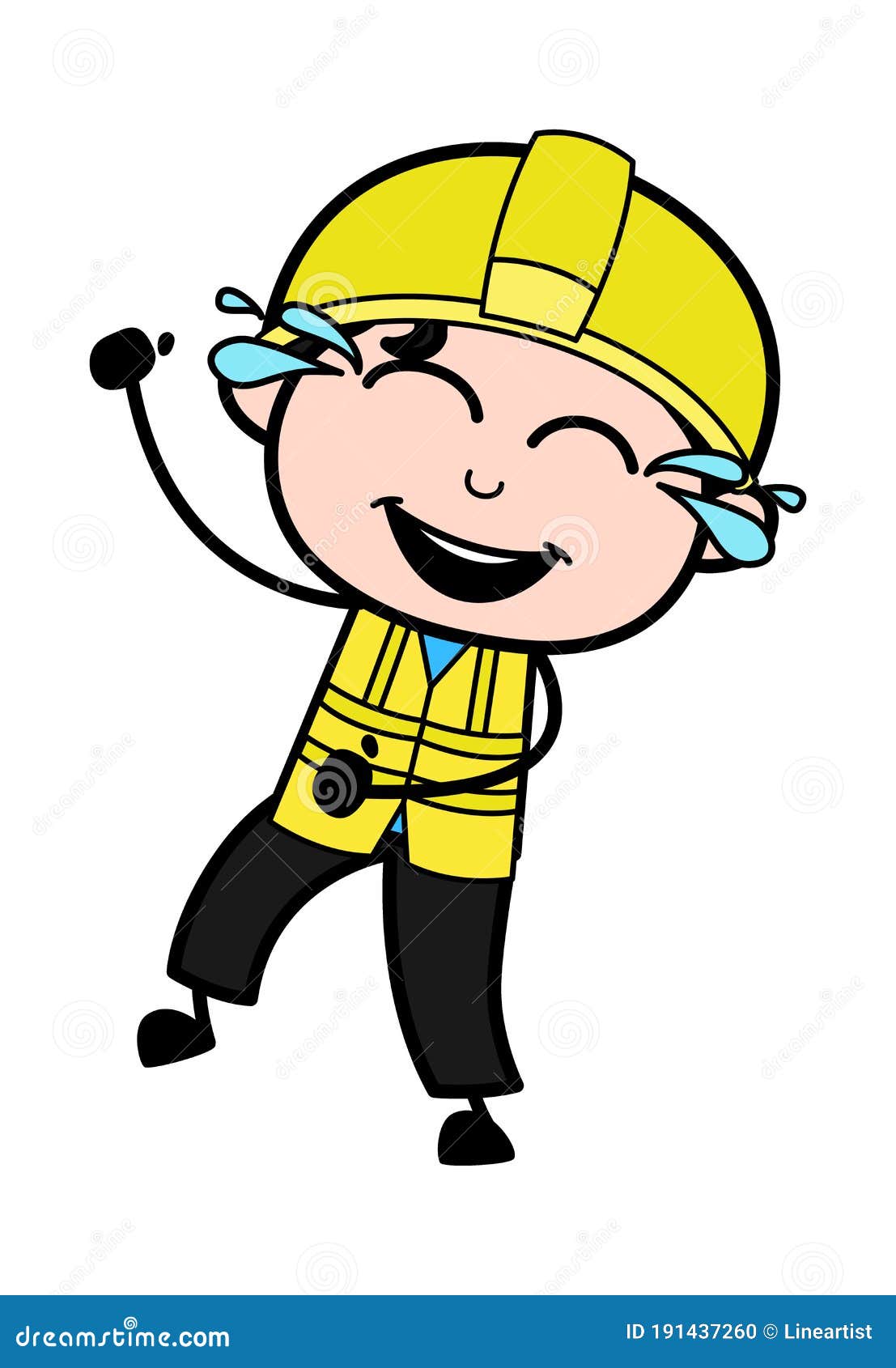 Cartoon Engineer Laughing stock illustration. Illustration of doodle ...