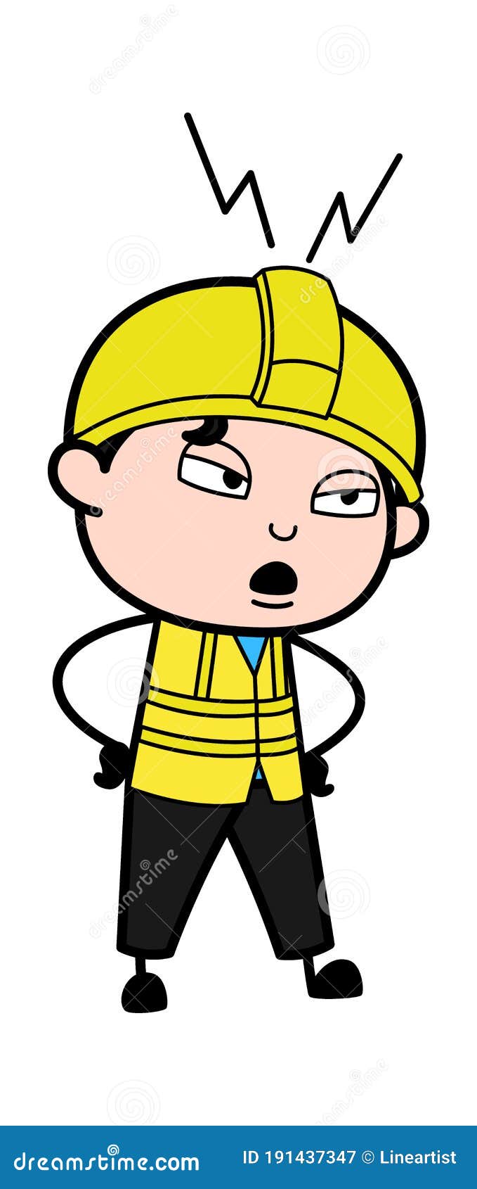 Cartoon Engineer Listening stock illustration. Illustration of ...