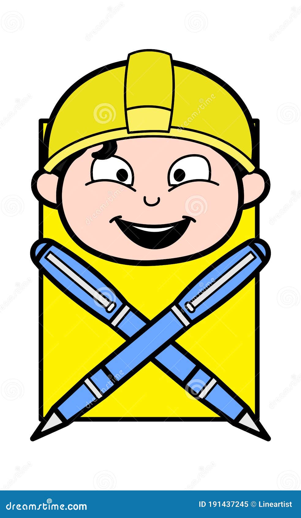 Cartoon Engineer Pen Mascot Stock Illustration - Illustration of ...