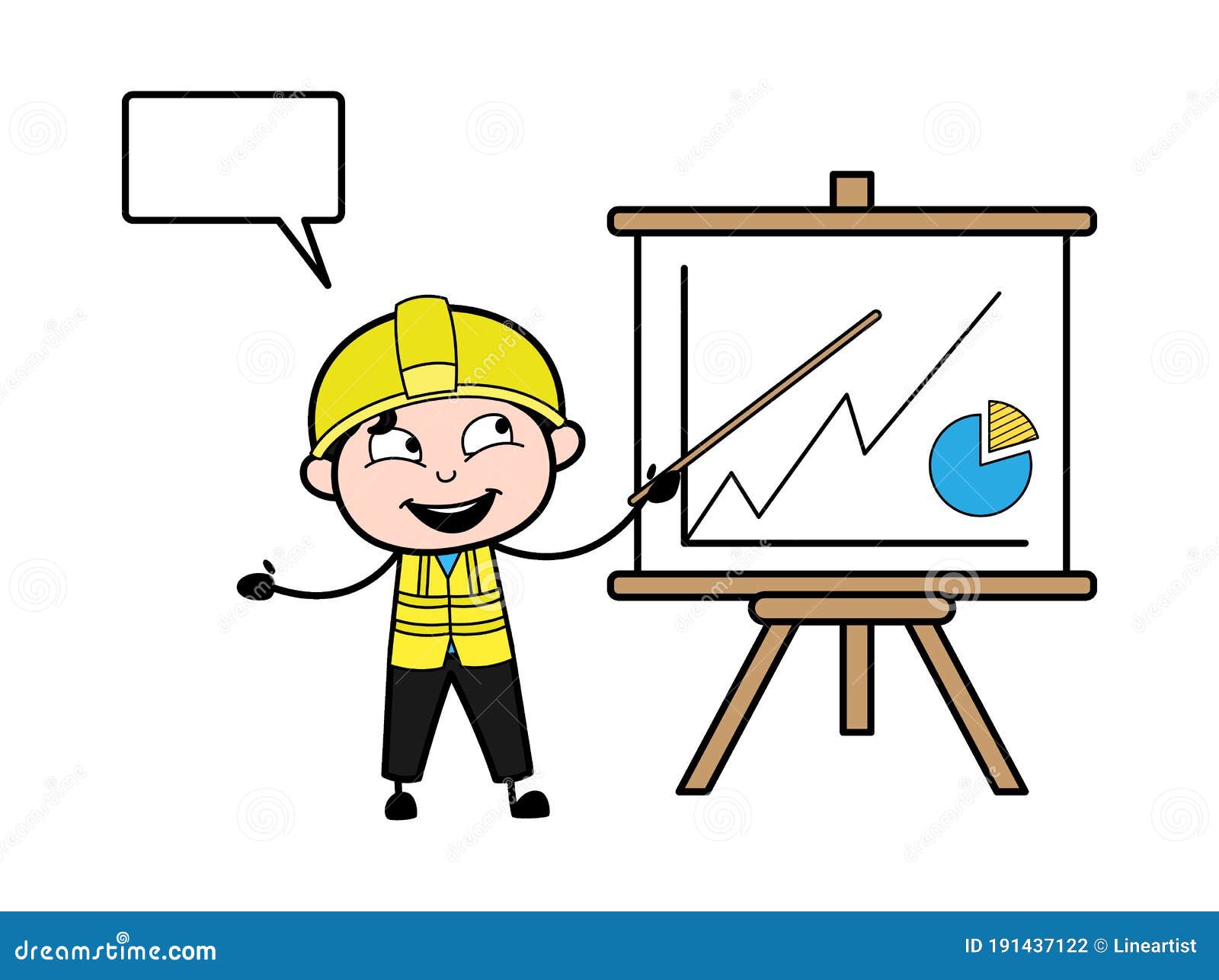 Cartoon Engineer With Presentation Baord Royalty-Free Illustration ...