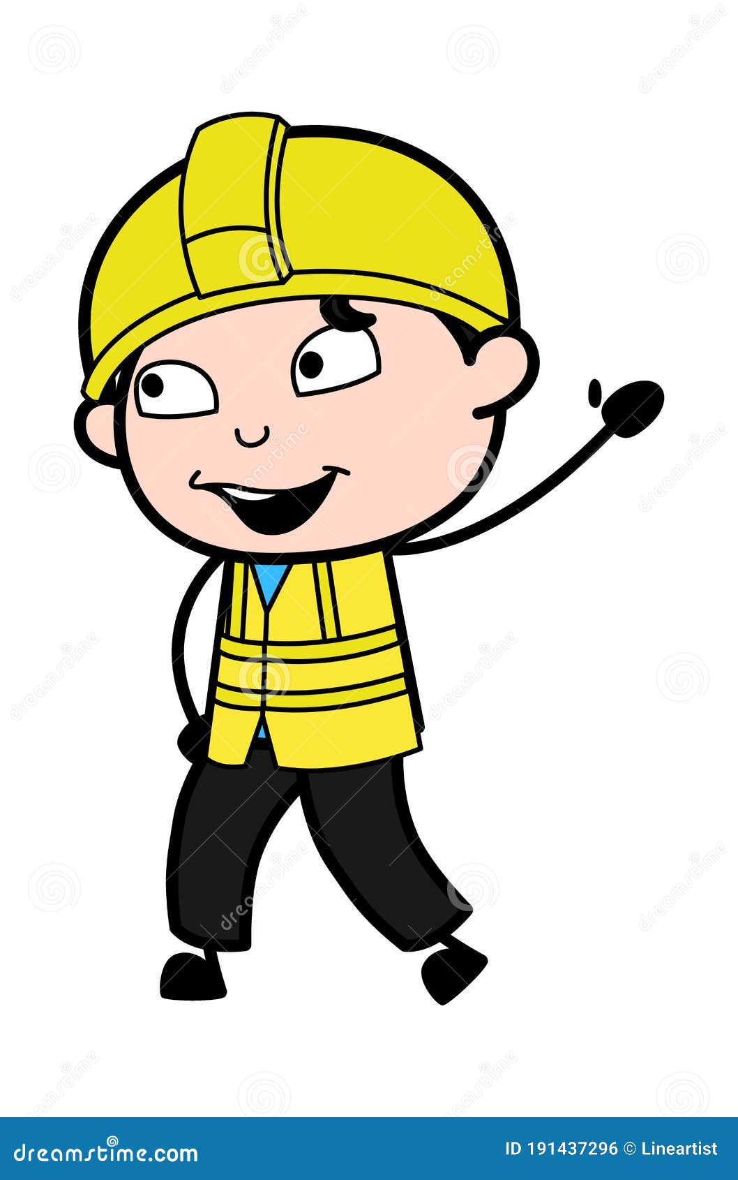 Cartoon Engineer Saying Hello Stock Illustration - Illustration of ...