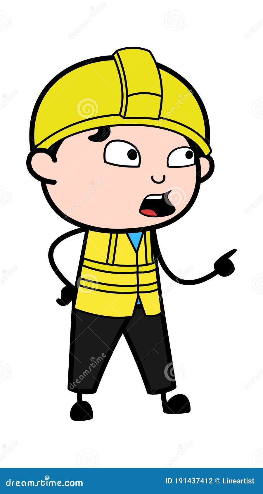 Cartoon Engineer Saying Something Stock Illustration - Illustration of ...