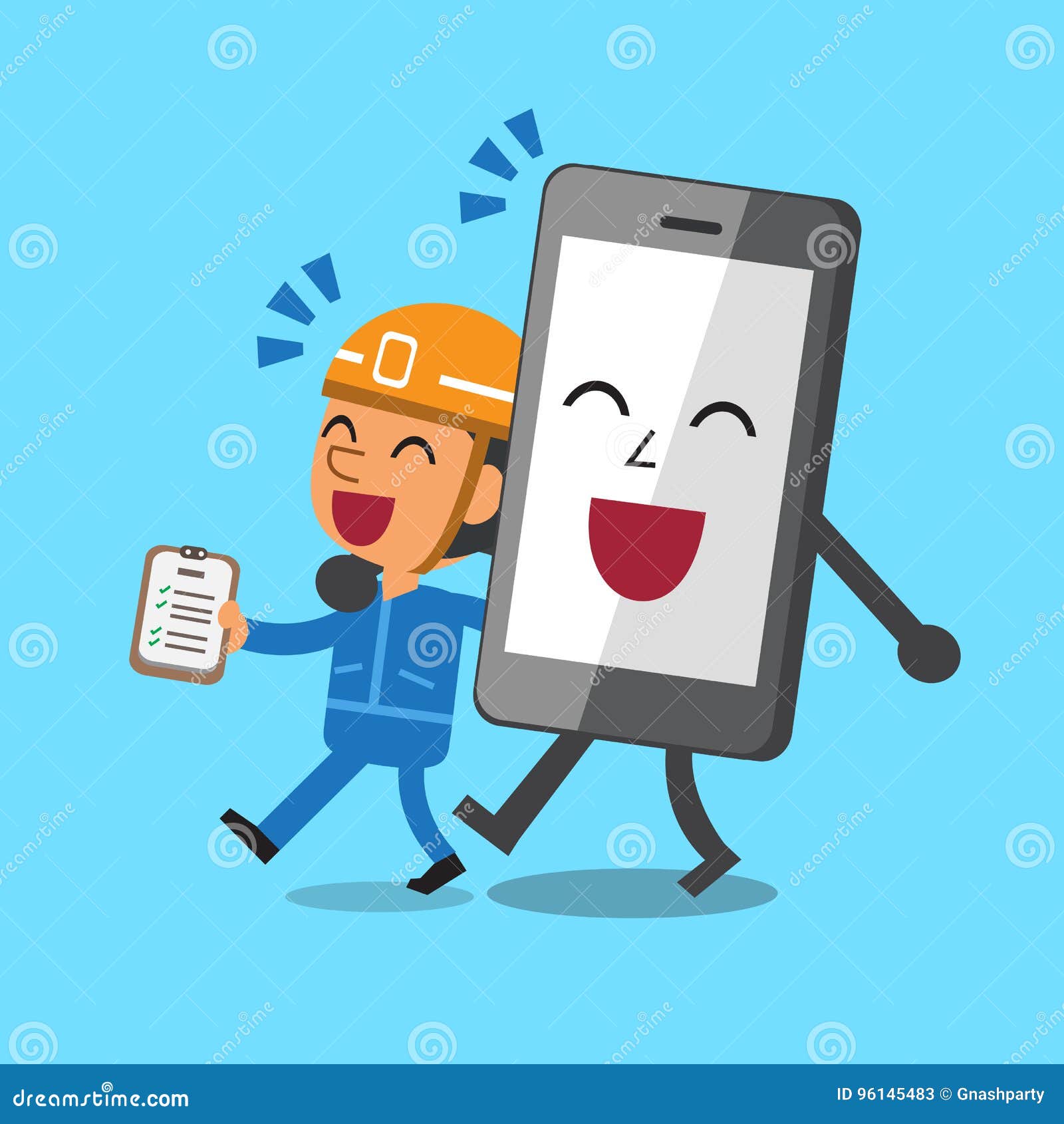 Cartoon Engineer Holding Tool And Paper | CartoonDealer.com #69780159