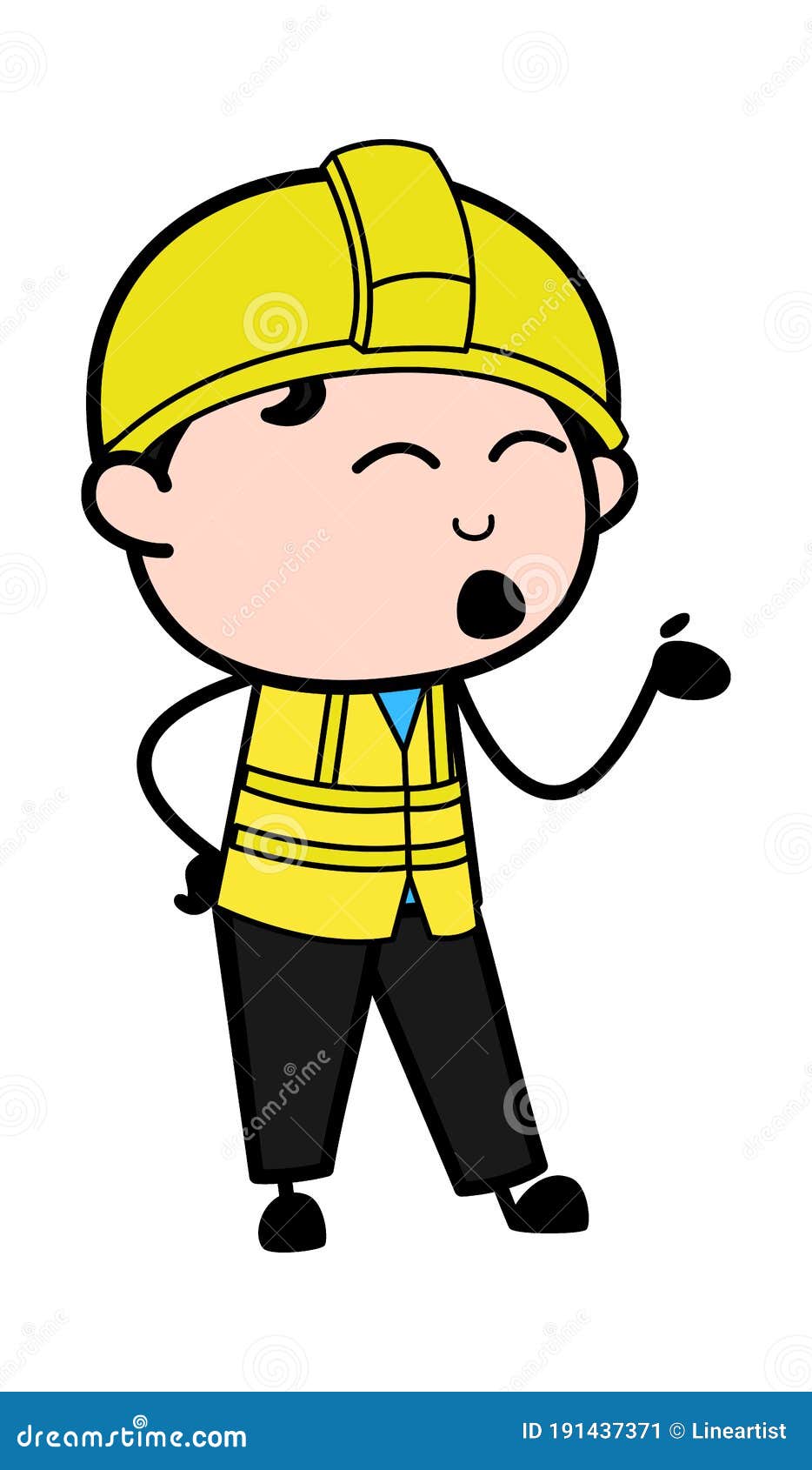 Cartoon Engineer Speaking stock illustration. Illustration of character ...