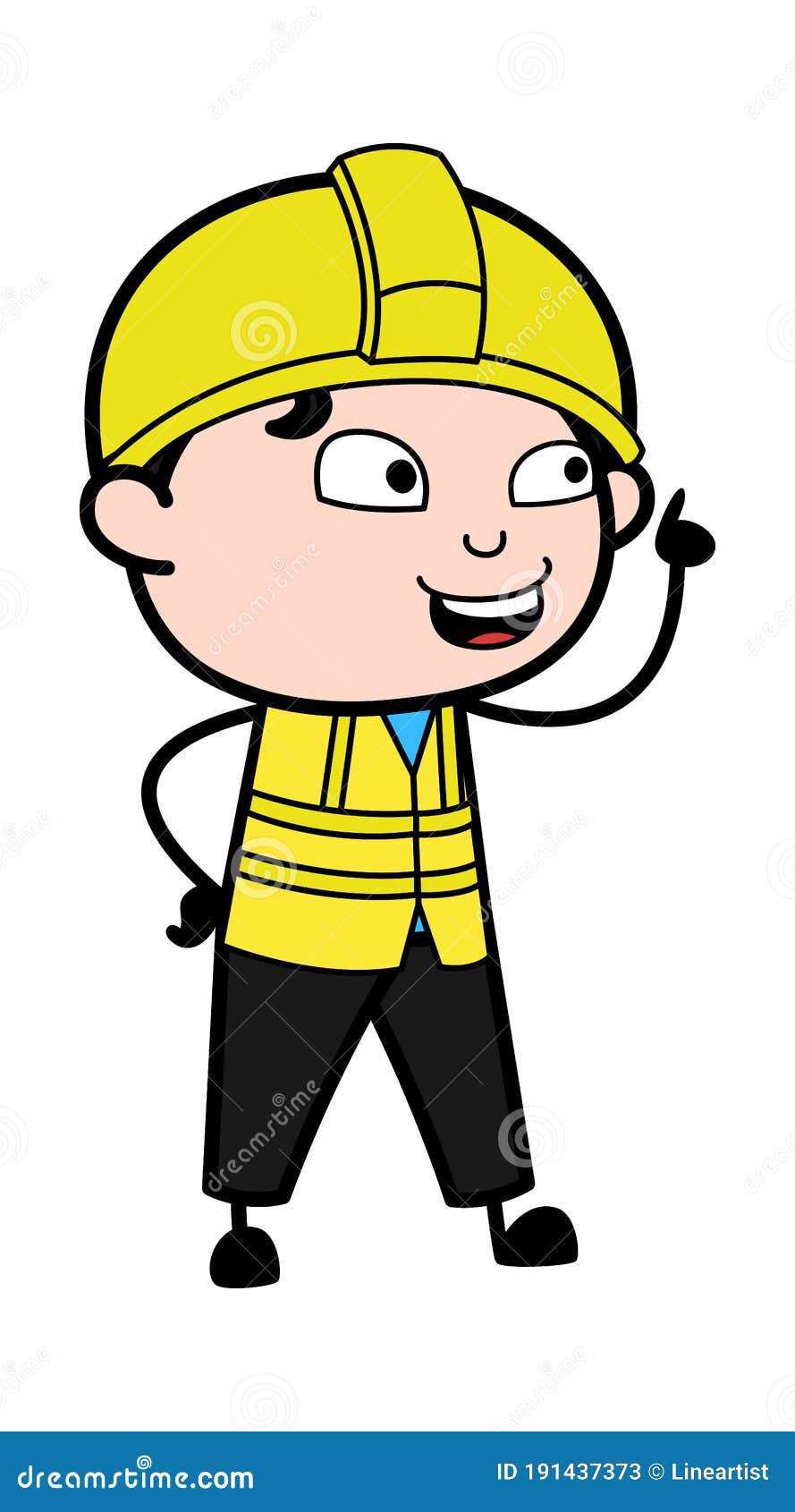 Cartoon Engineer Talking Happy Stock Illustration - Illustration of ...