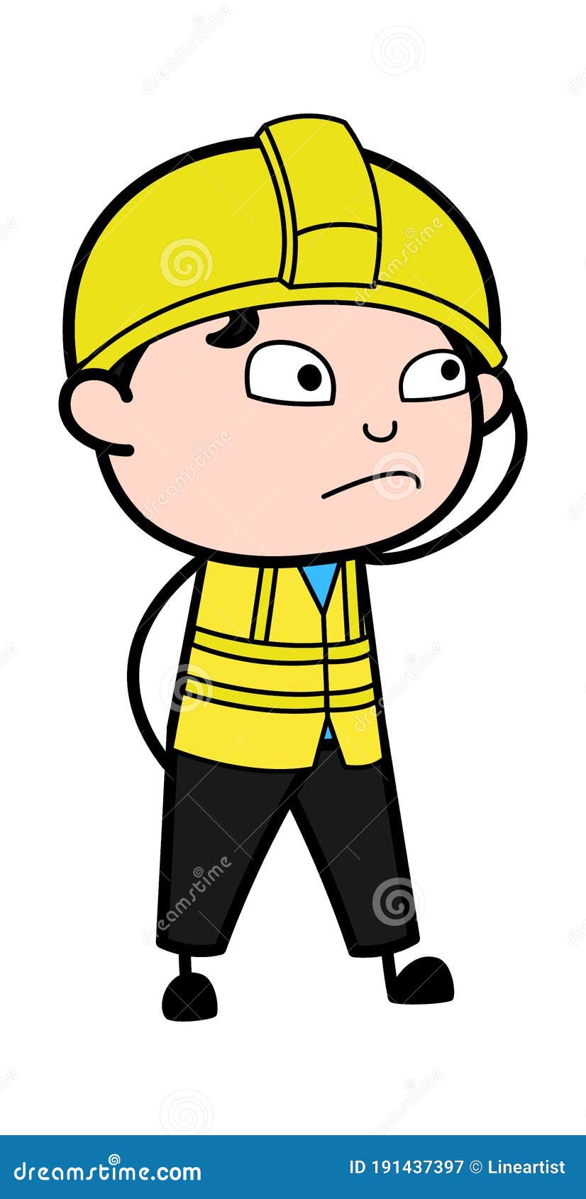 Cartoon Engineer Thinking in Confusion Stock Illustration ...