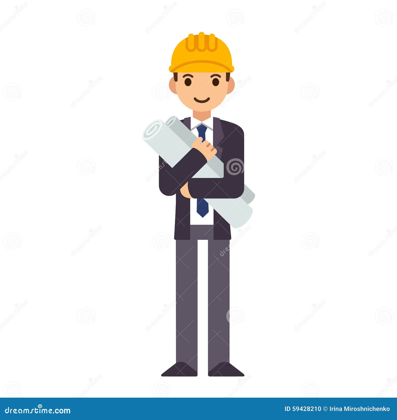 Cartoon engineer stock vector. Image of engineering, character - 59428210