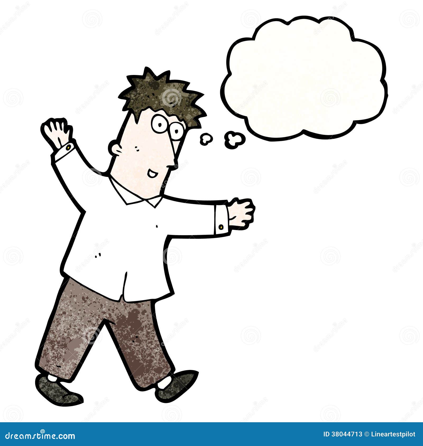 Cartoon Enthusiastic Man with Thought Bubble Stock Vector ...