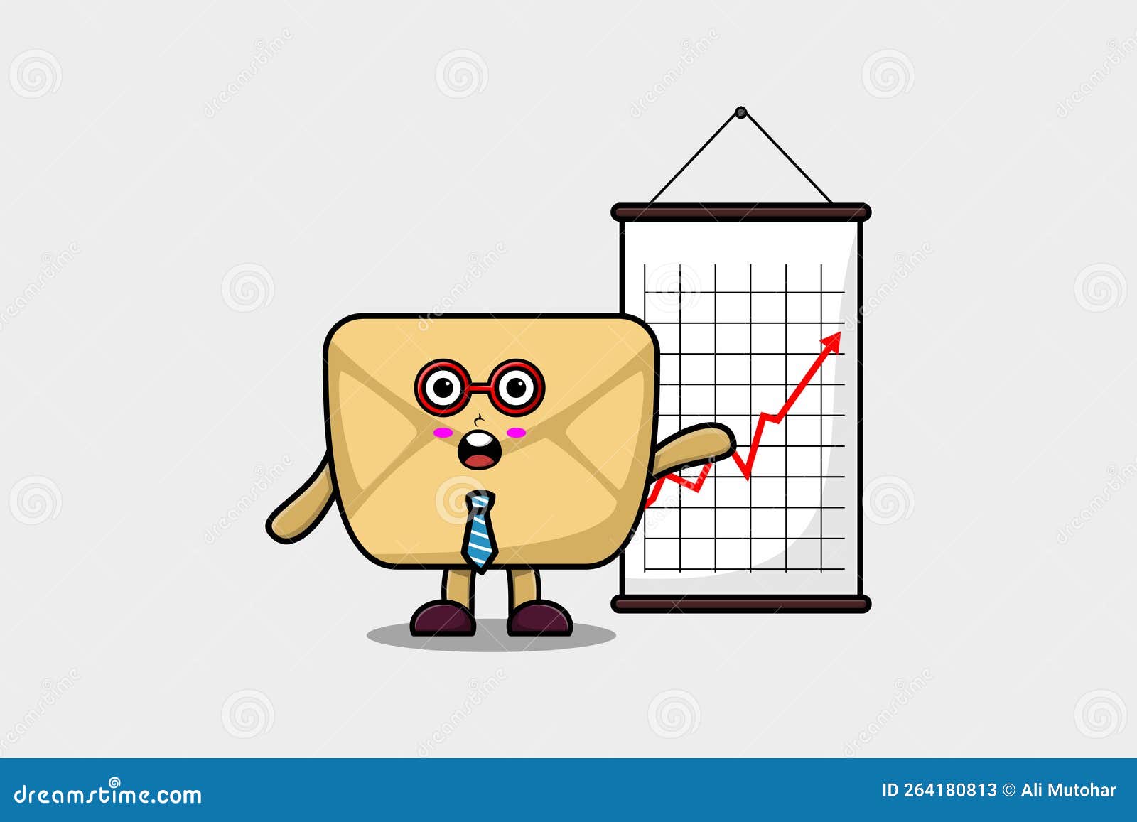 Cartoon Envelope Businessman Present Information Stock Vector ...