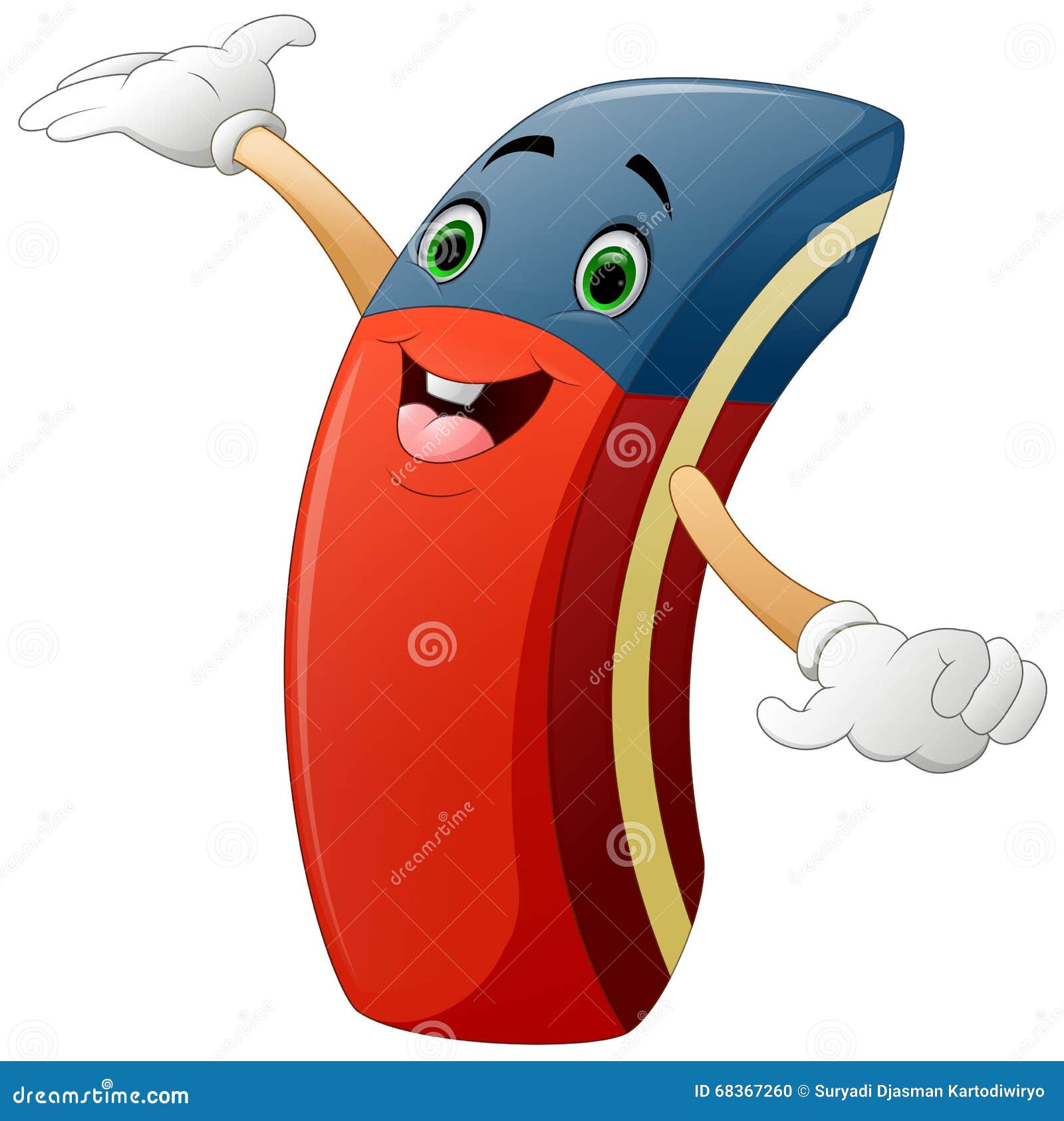 Cartoon Eraser Raising His Hands Stock Vector - Illustration of ...