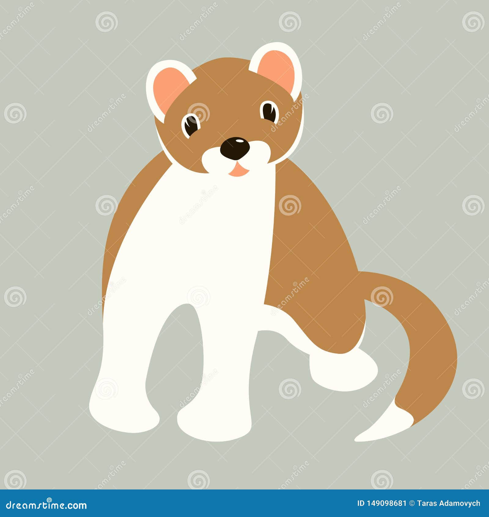 Ermine Vector Icon On White Background. Flat Vector Ermine Icon Symbol ...