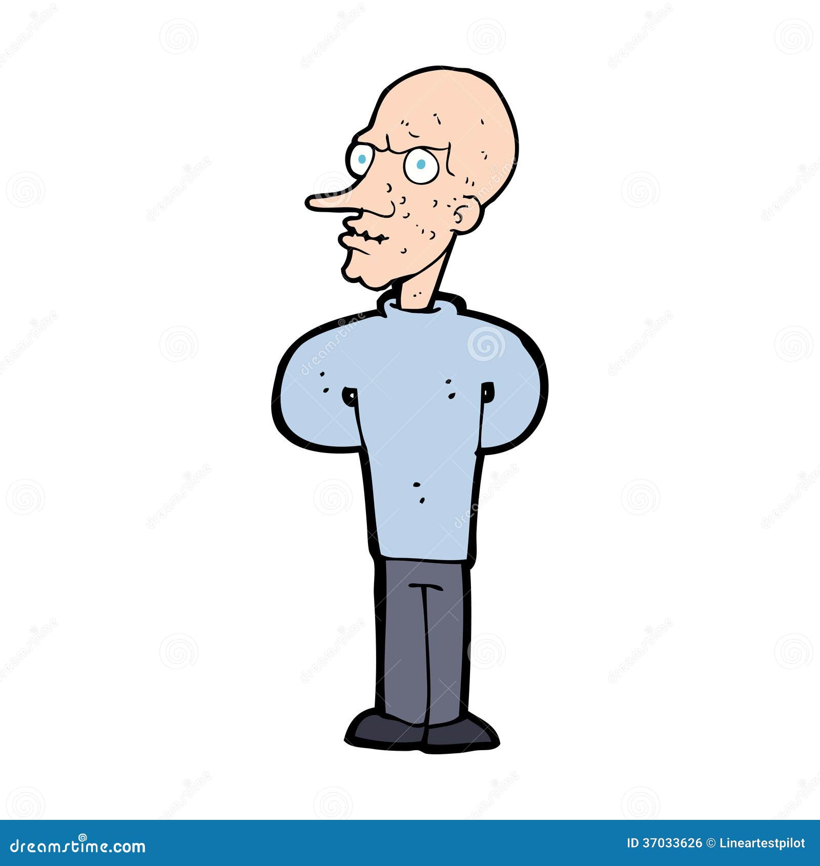 Cartoon Evil Bald Man Vector Illustration | CartoonDealer.com #37033626