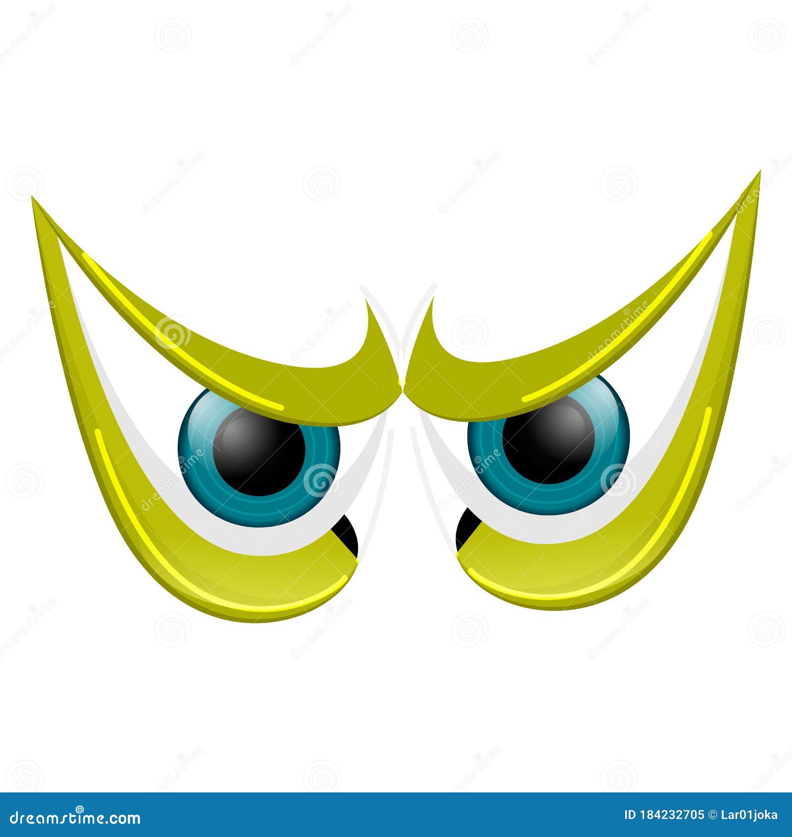Cartoon of a Evil Blue Eyes Stock Vector - Illustration of smile ...