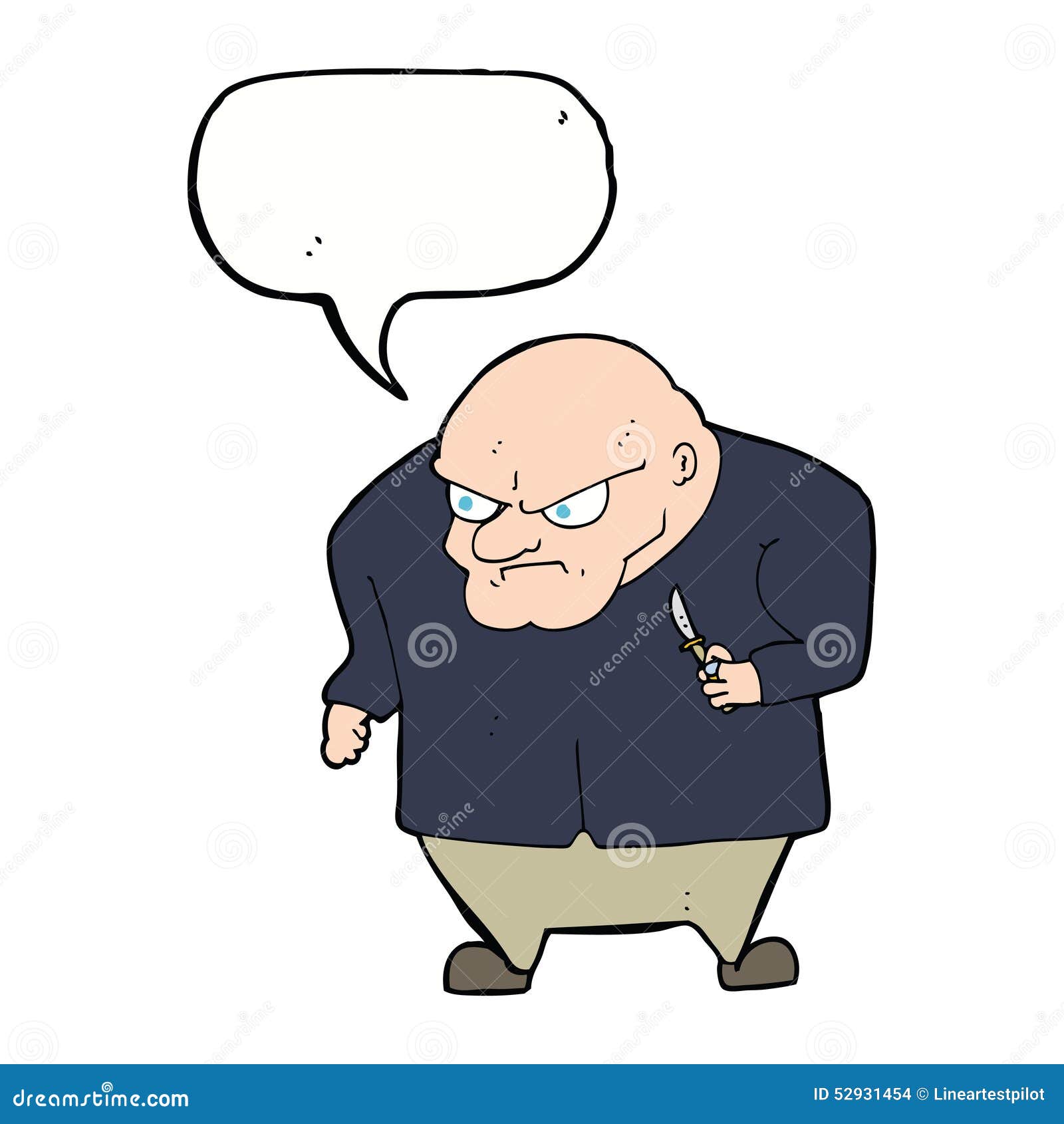 Cartoon Evil Man with Speech Bubble Stock Illustration - Illustration ...