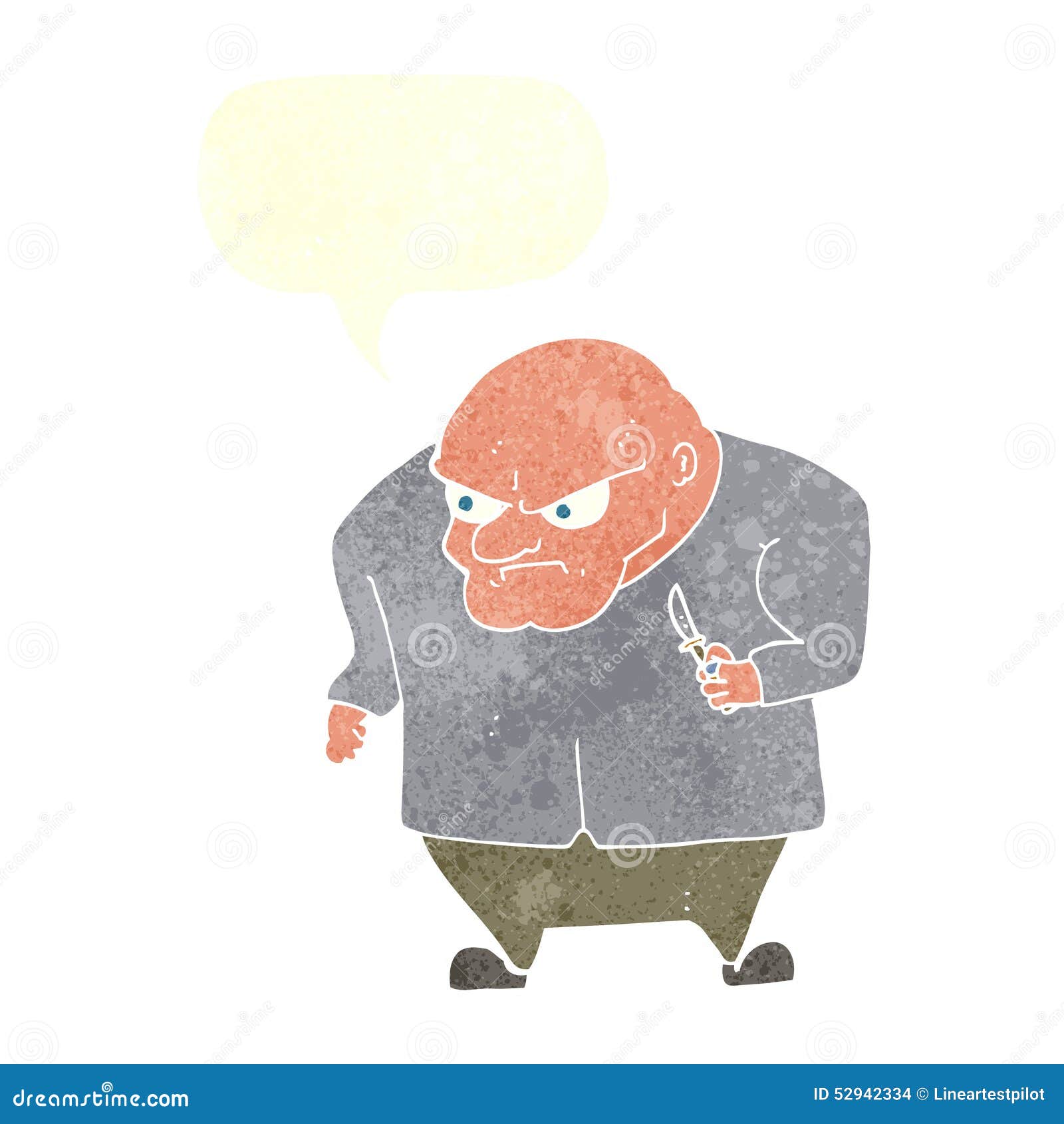 Cartoon Evil Man with Speech Bubble Stock Illustration - Illustration ...