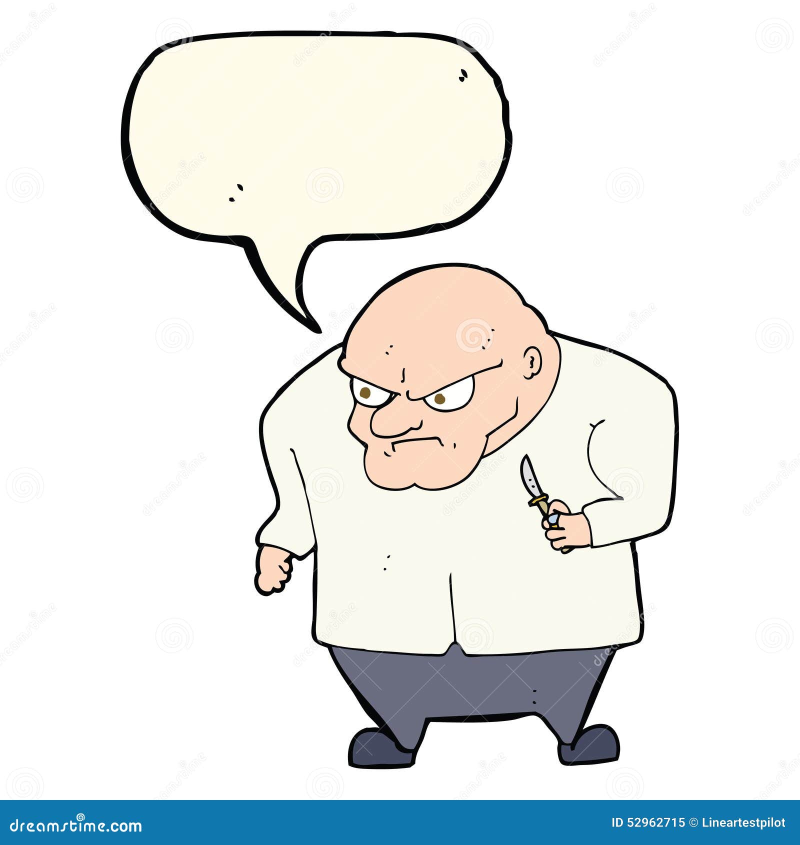 Cartoon Evil Man with Speech Bubble Stock Illustration - Illustration ...