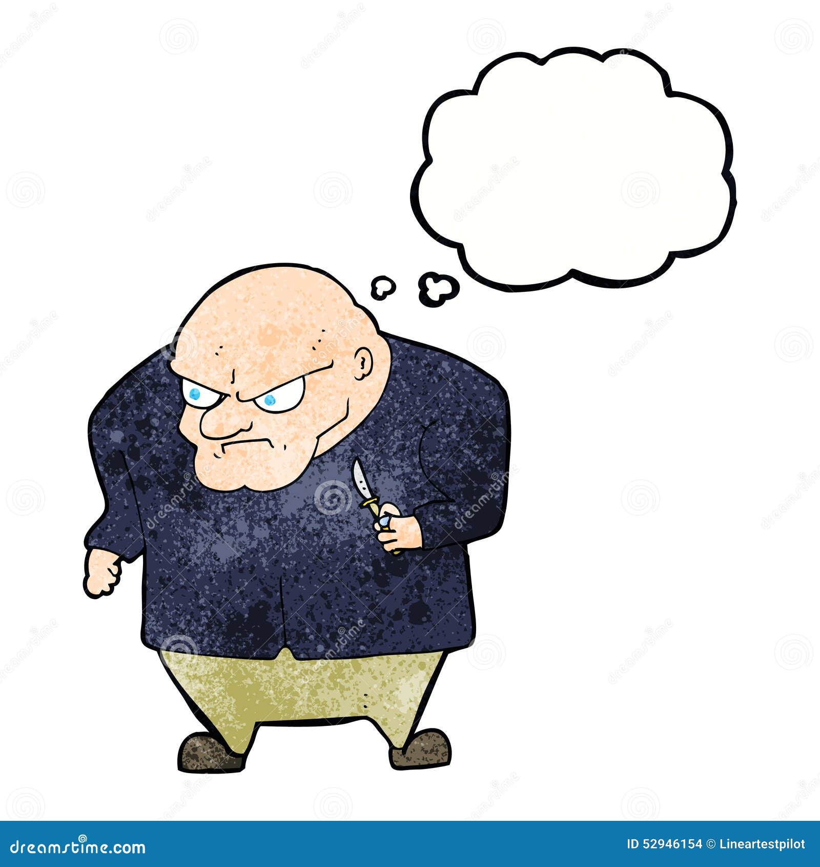 Cartoon Evil Man with Thought Bubble Stock Illustration - Illustration ...