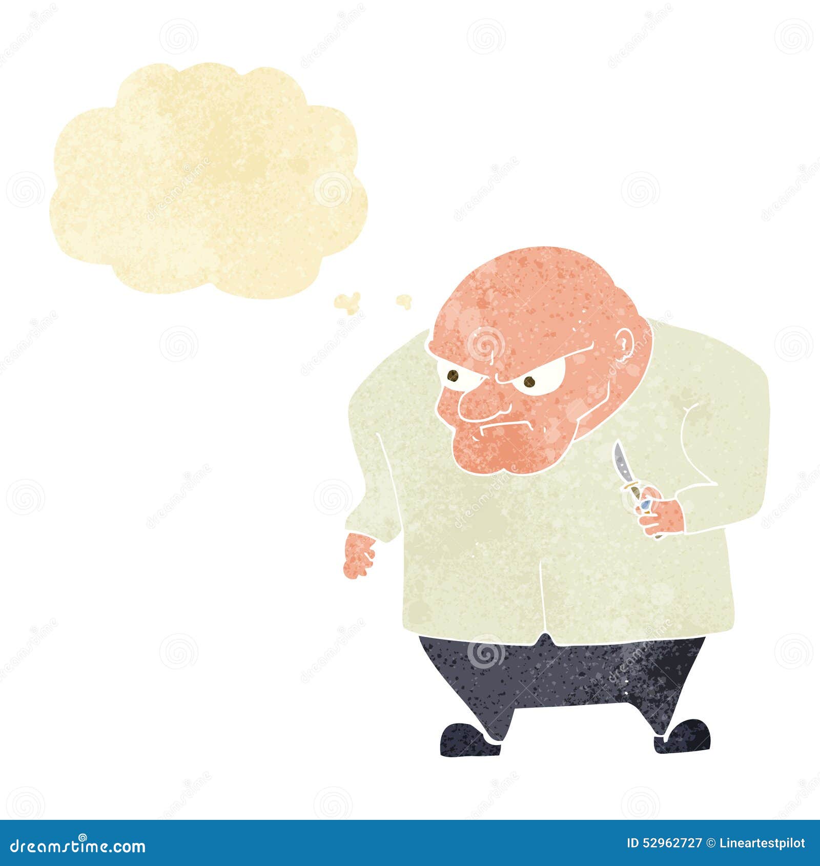 Cartoon Evil Man with Thought Bubble Stock Illustration - Illustration ...