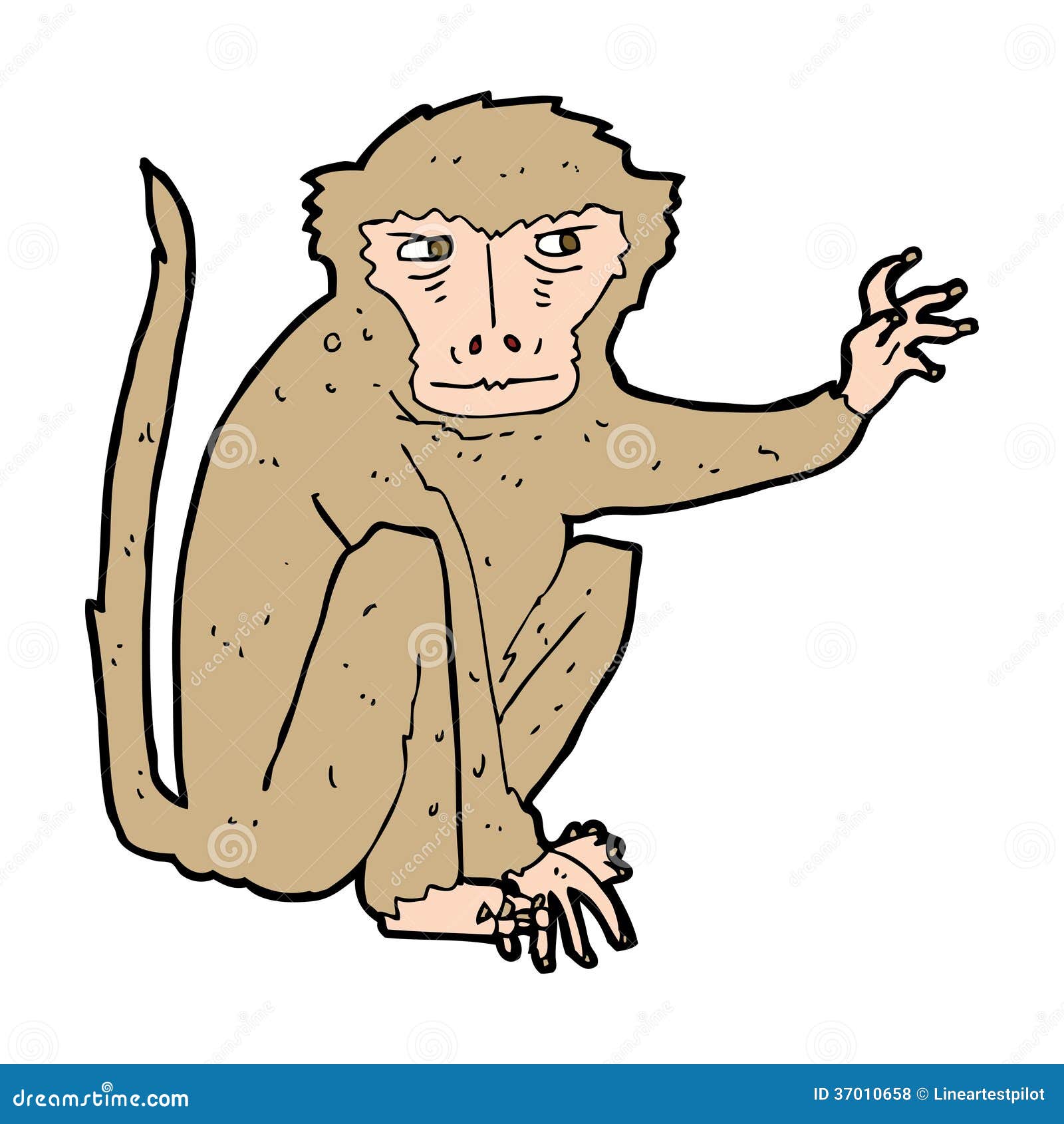 Cartoon evil monkey stock illustration. Illustration of hand - 37010658