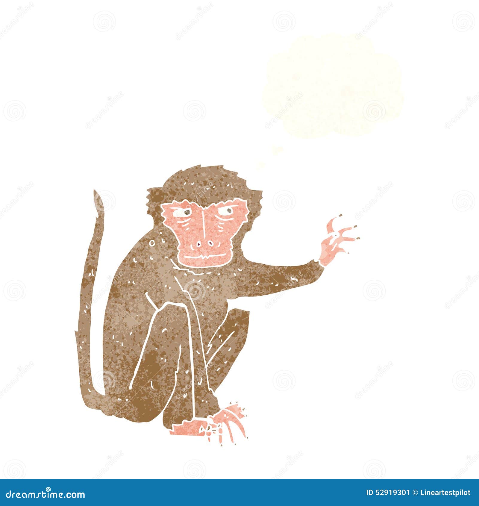 Cartoon Evil Monkey with Thought Bubble Stock Illustration ...