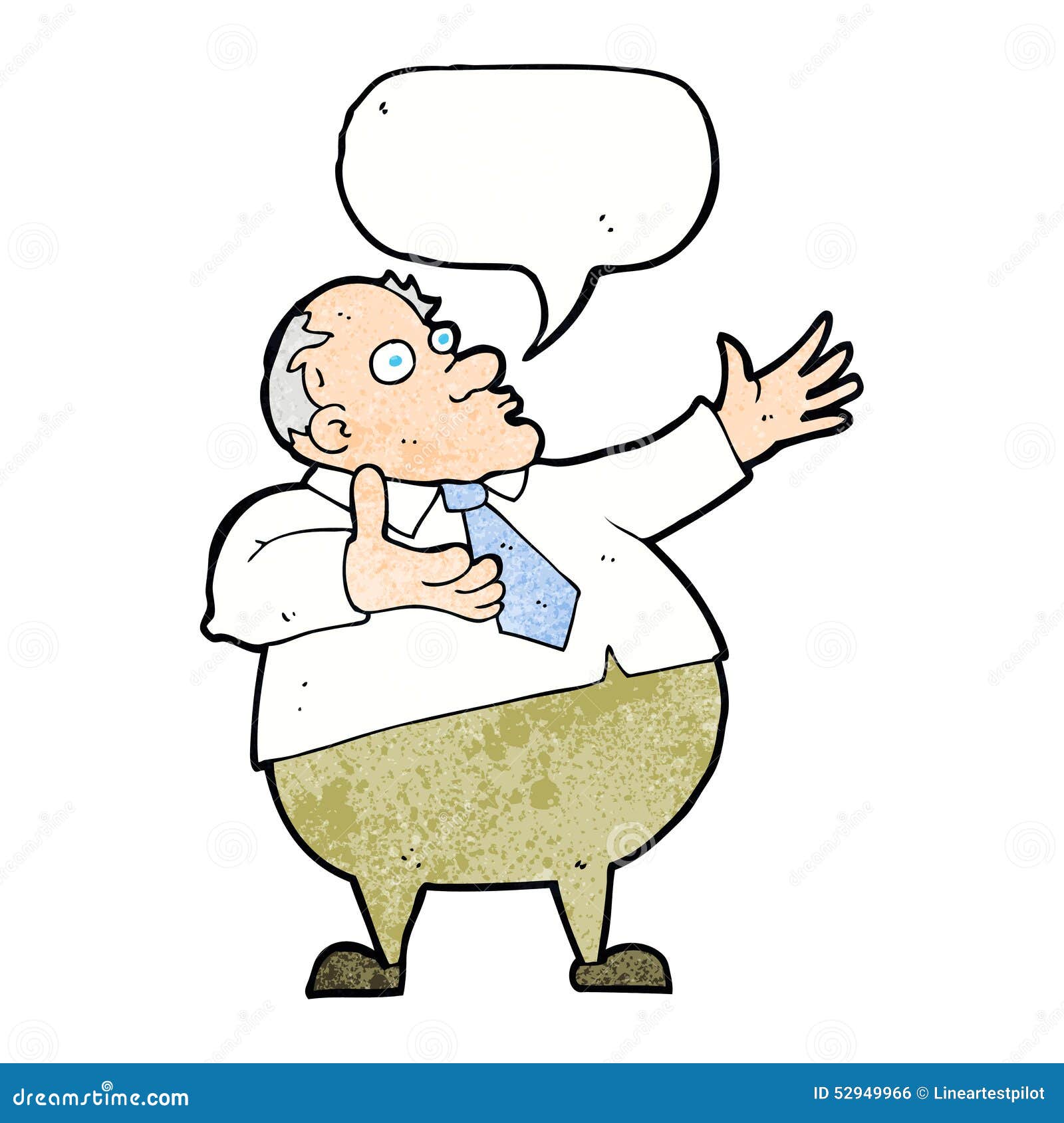 Cartoon Exasperated Middle Aged Man with Speech Bubble Stock ...