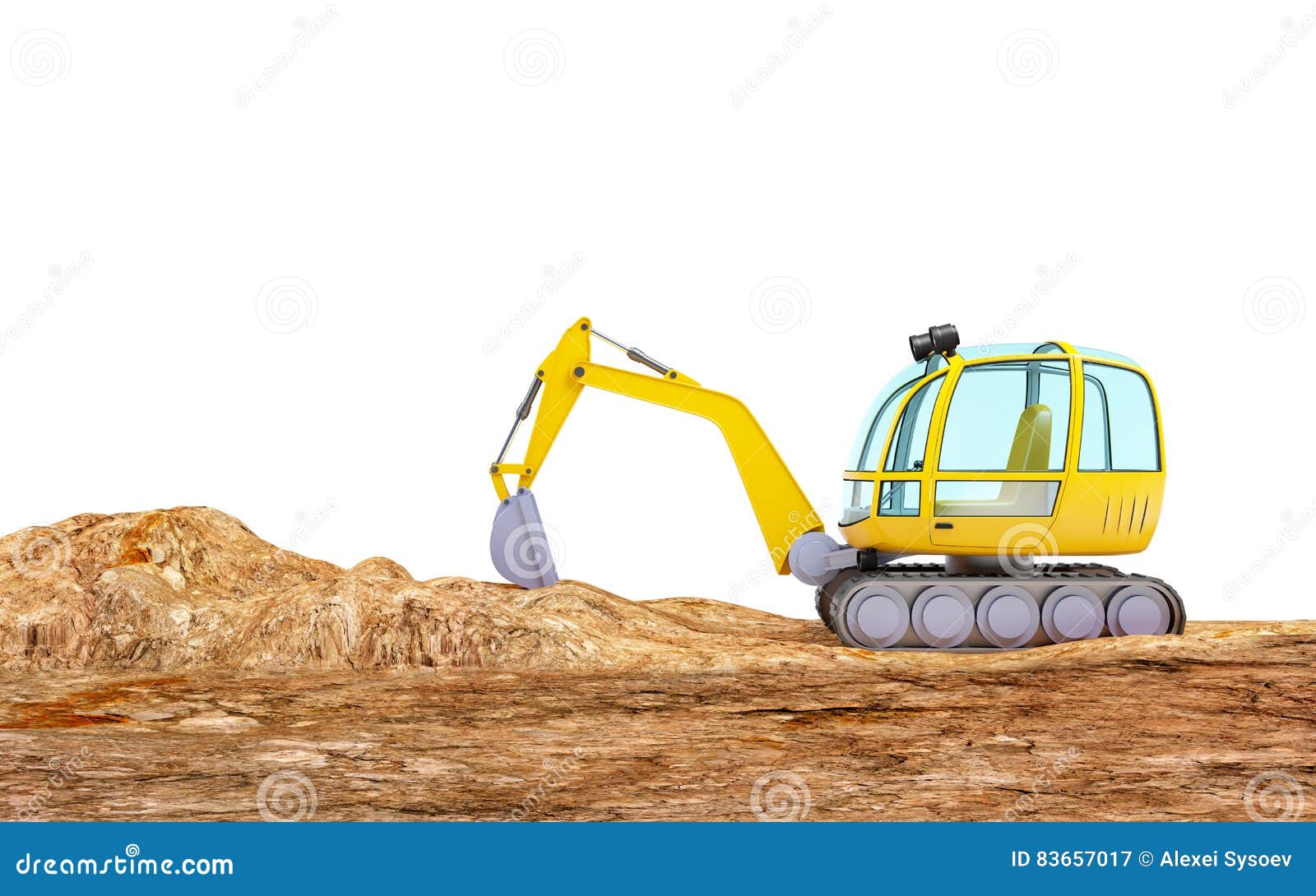 Excavator Digging Hole On Road Cartoon Vector | CartoonDealer.com ...