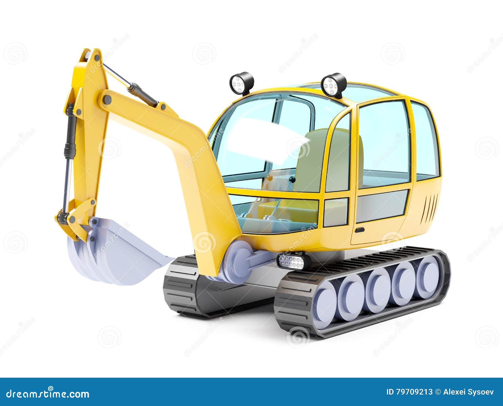 Cartoon excavator stock illustration. Illustration of game - 79709213