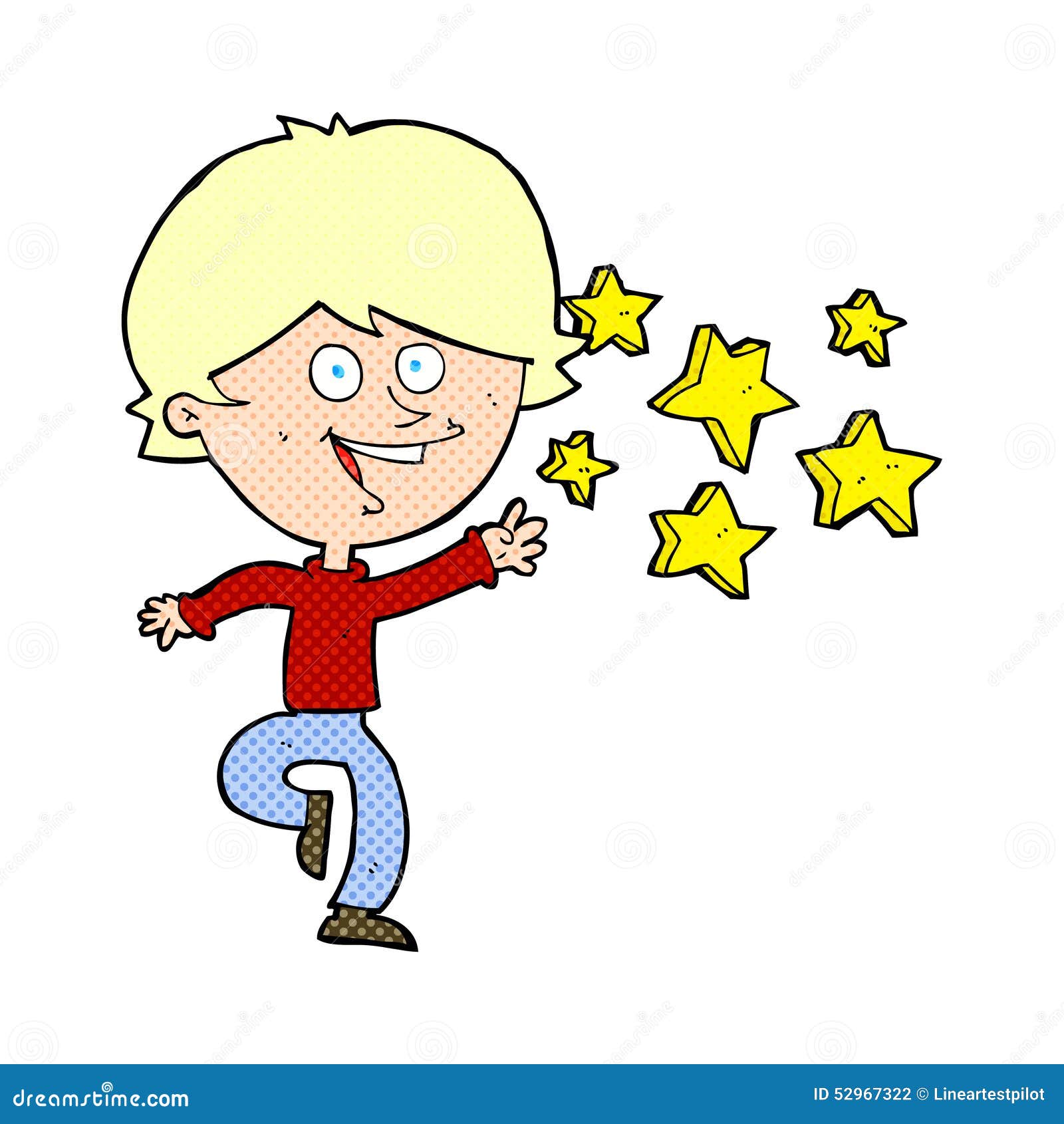 Cartoon excited boy stock illustration. Illustration of drawn - 52967322