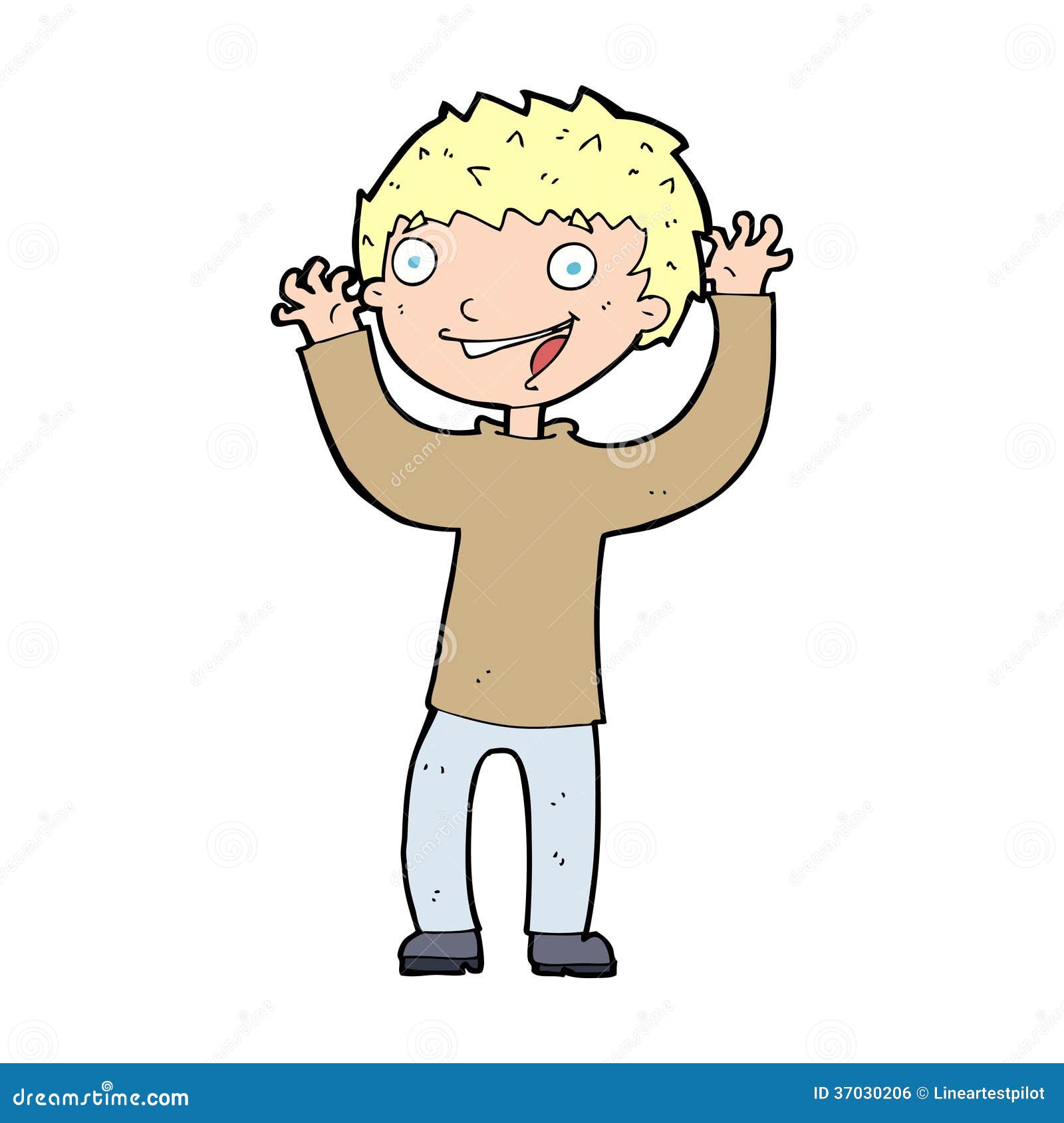 Cartoon Excited Boy Vector Illustration | CartoonDealer.com #37030206