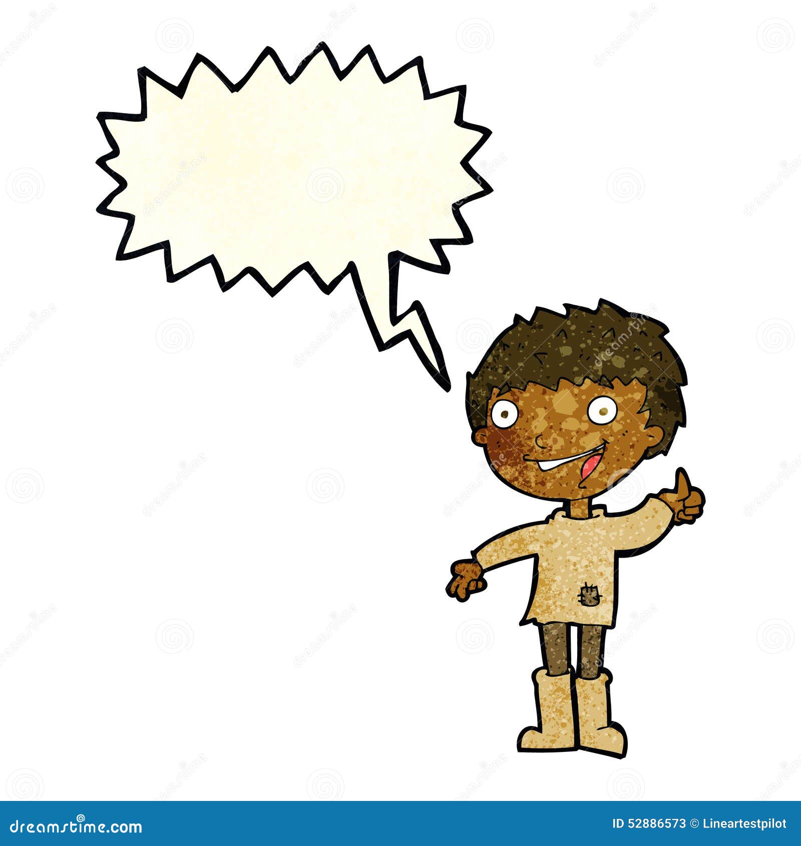 Cartoon Excited Boy with Speech Bubble Stock Illustration ...