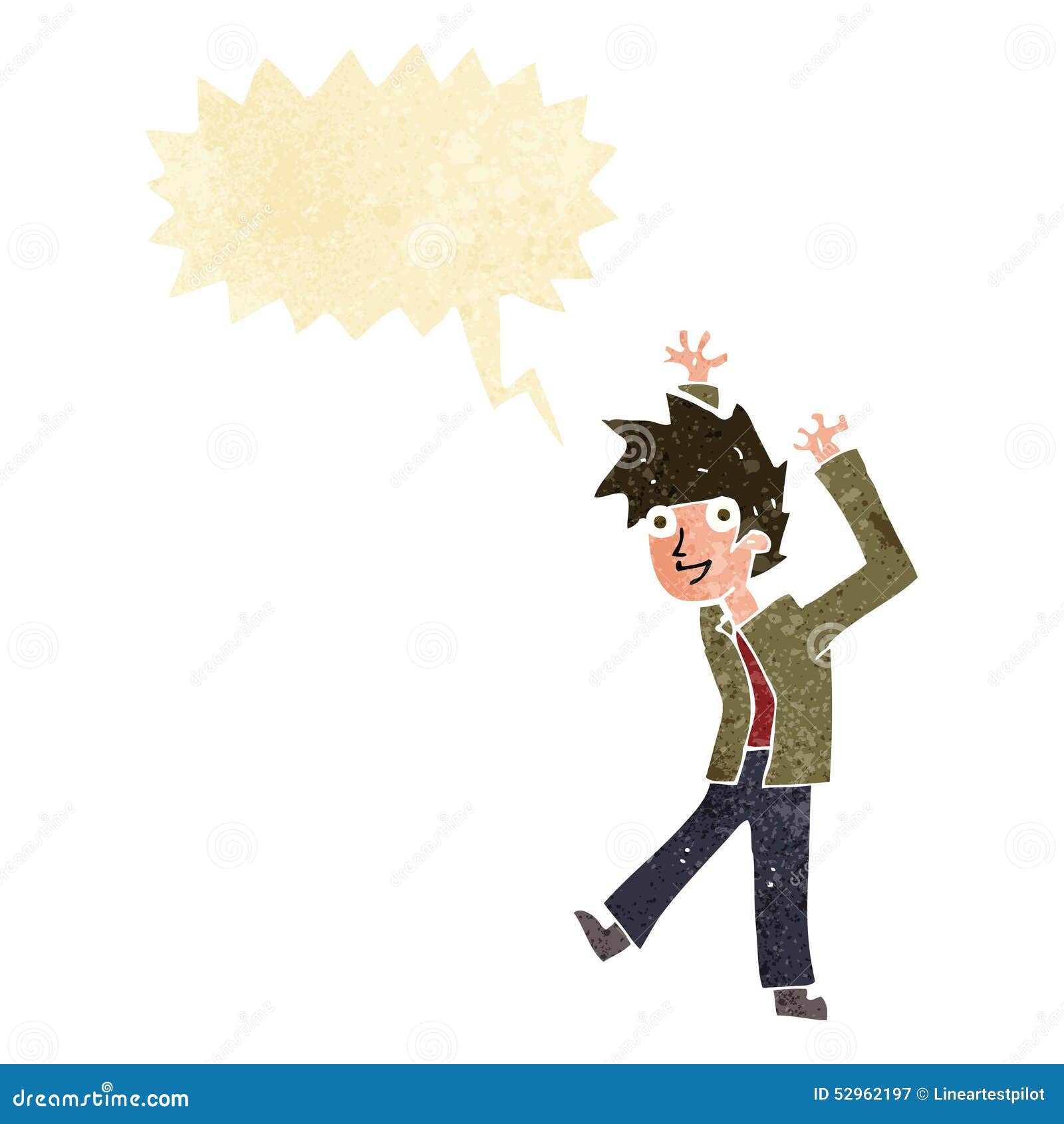 Cartoon Excited Boy with Speech Bubble Stock Illustration ...
