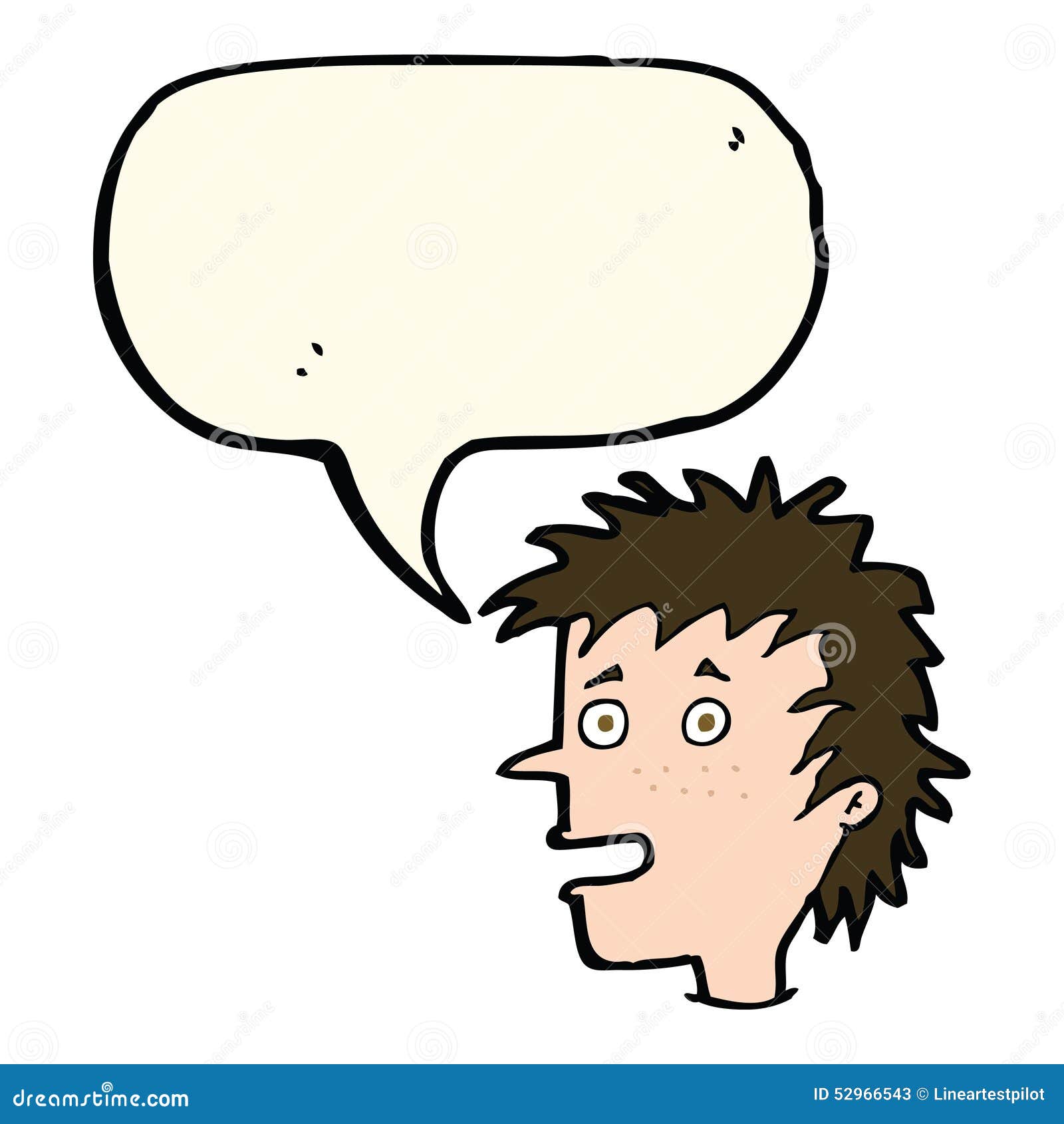Cartoon Excited Boy with Speech Bubble Stock Illustration ...